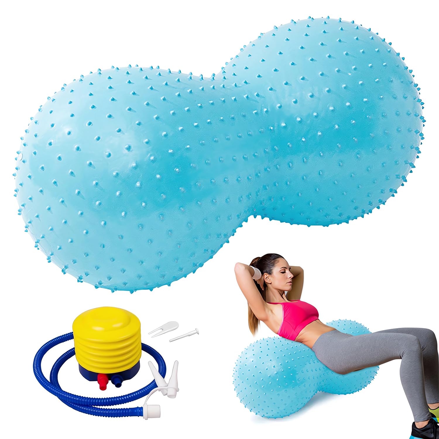 DAJASD Peanut Shape Ball, 90x45CM Anti-Burst Sensory Peanut Ball with ...