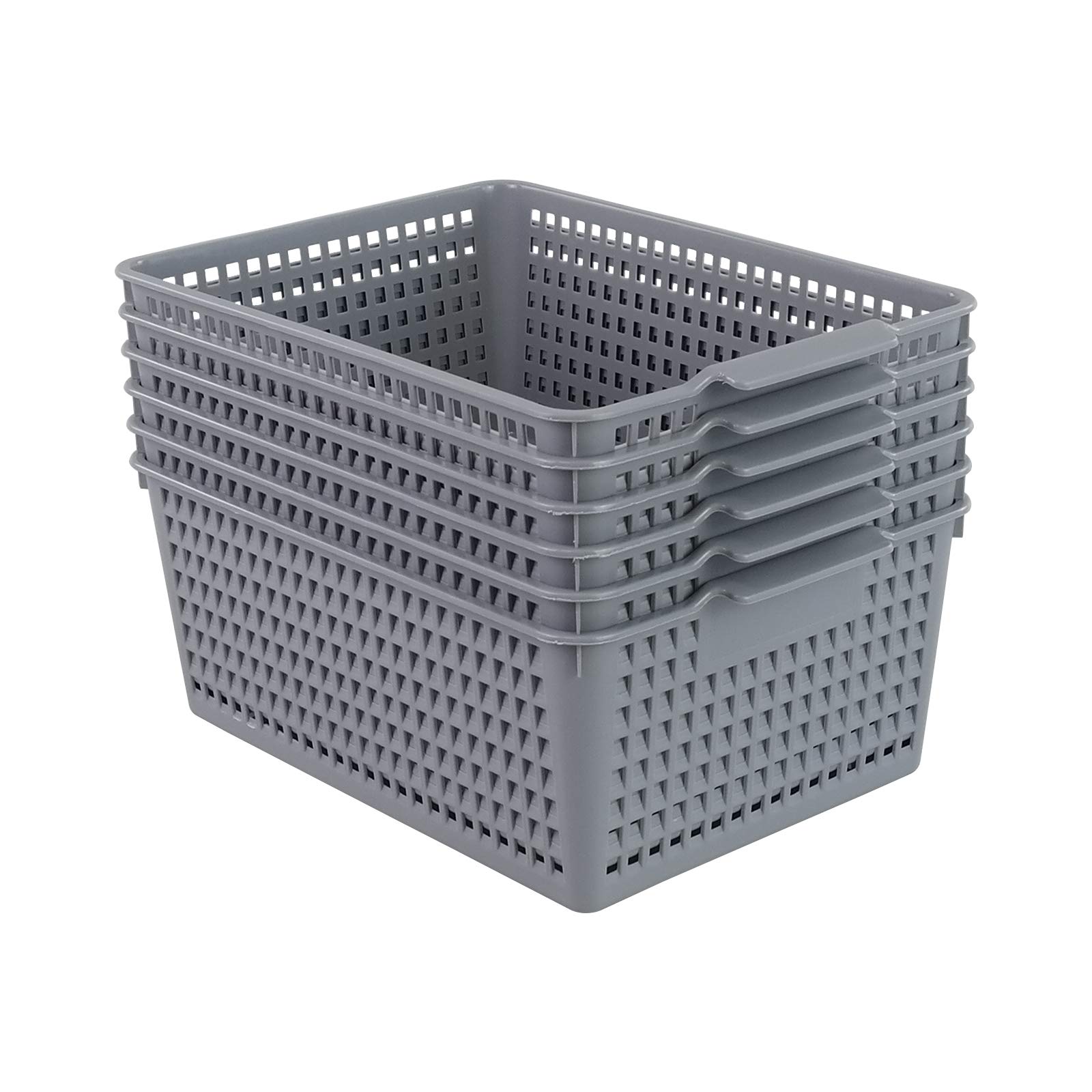 Gloreen 6 Packs Plastic Storage Basket, Multipurpose Storage Basket for ...