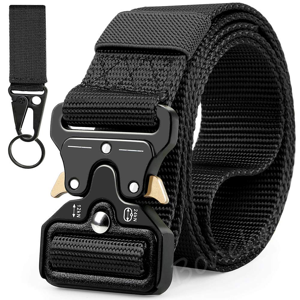 Military Belt, 2 Pack Men Tactical Belt Adjustable Nylon Belt with ...