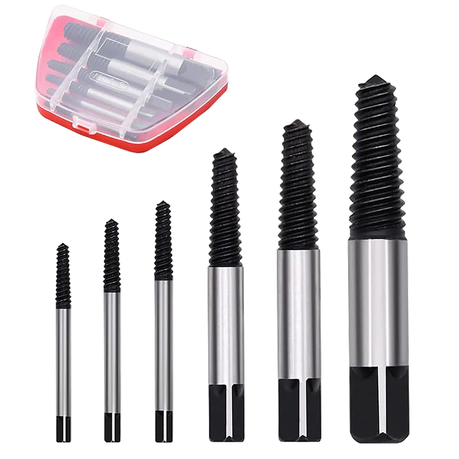 6 Pieces Screw Extractor Set, Stripped Screw Extractor in Box ...