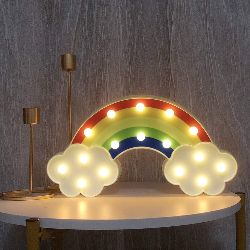 buywin Colorful Rainbow Night Light LED Battery Powered Marquee Light ...