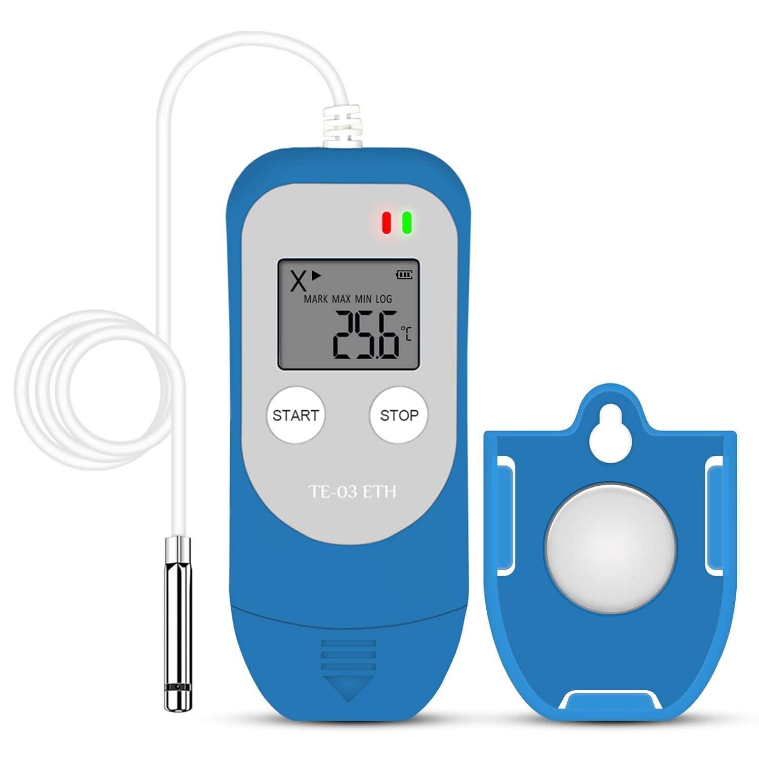 ThermElc TE-03 ETH Temperature Humidity Data Logger with External Probe, Auto PDF CSV Report ...