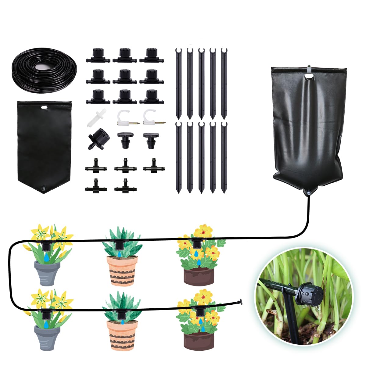 SPARK MOMENTS Automatic Drip Irrigation System with 10L Water Storage ...