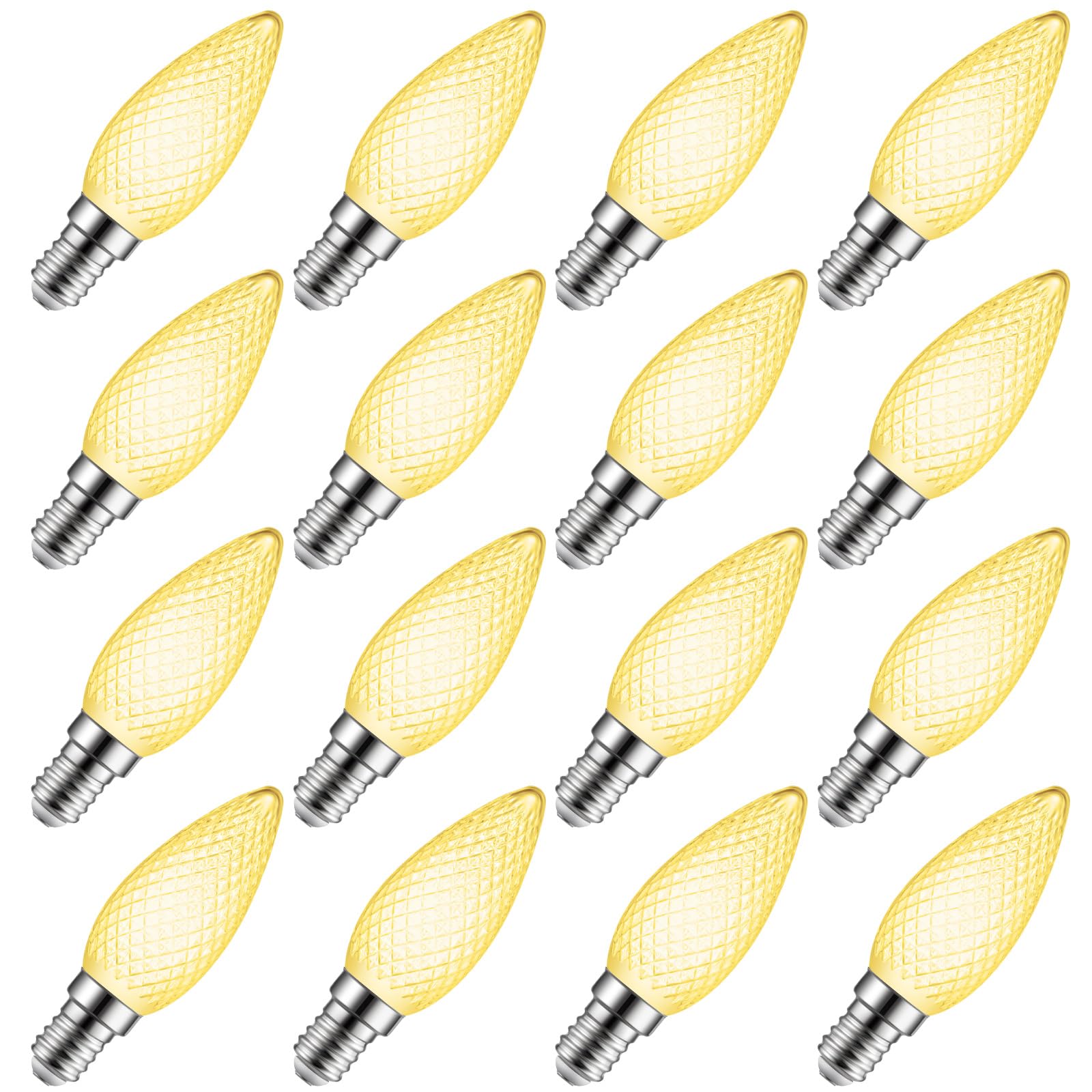 Dreyoo 16 Pcs E14 1W LED Light Bulbs Replacement Christmas Candle Bulbs ...