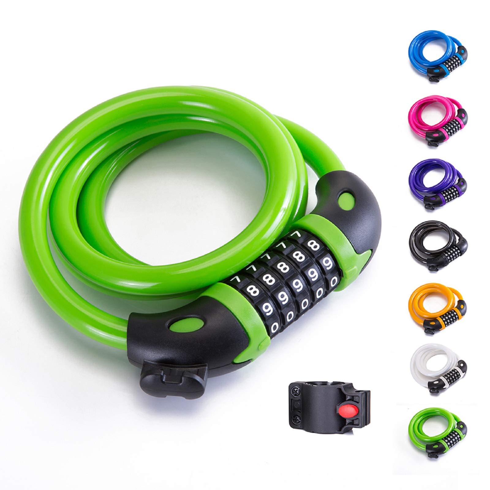 Bike Lock Bicycle Lock Chain ，5-Digit Combination Lock Core Steel Wire ...