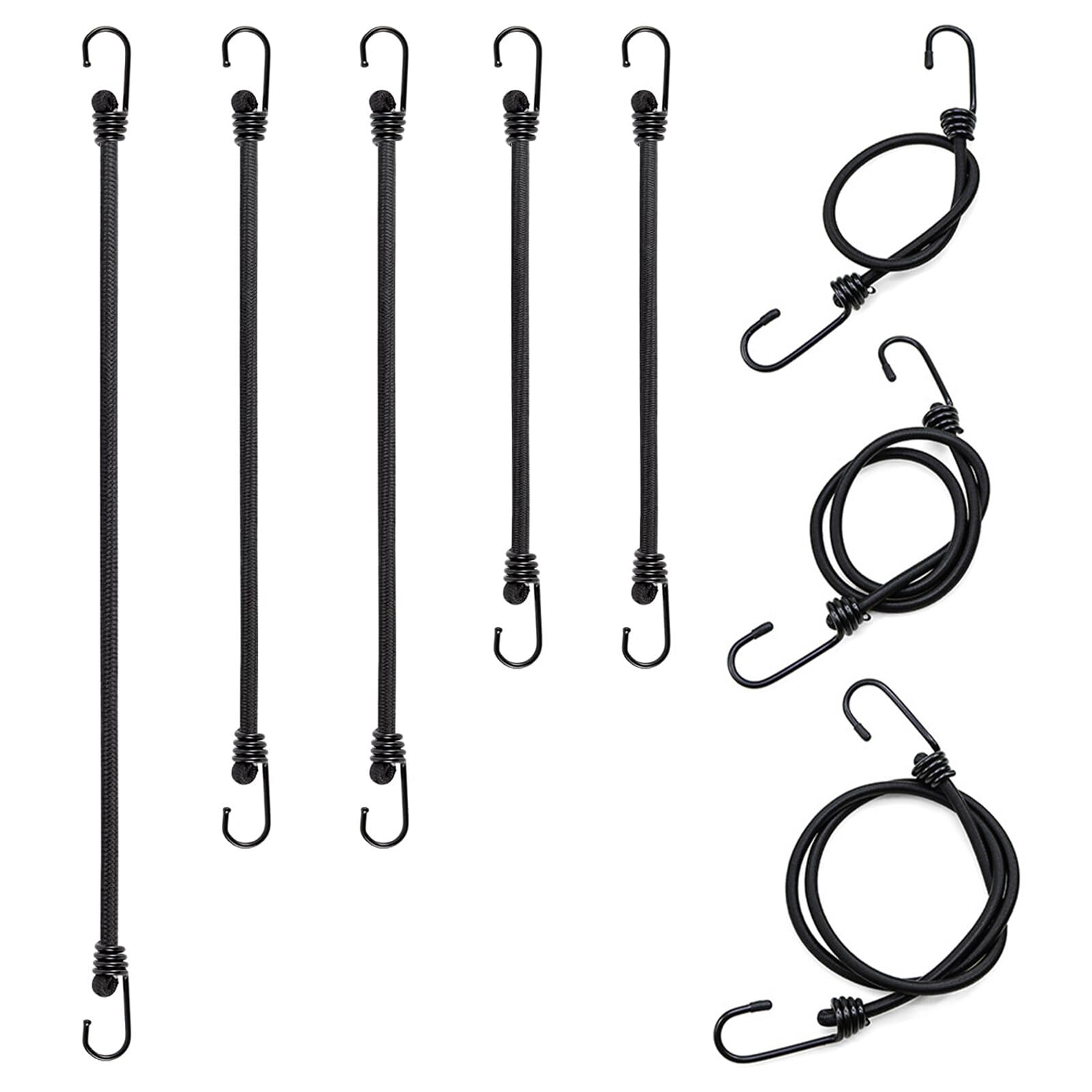 FYting Bungee Straps,8 Pcs Bungee Cords with Hooks(3 * 50cm+ 3 * 80cm ...