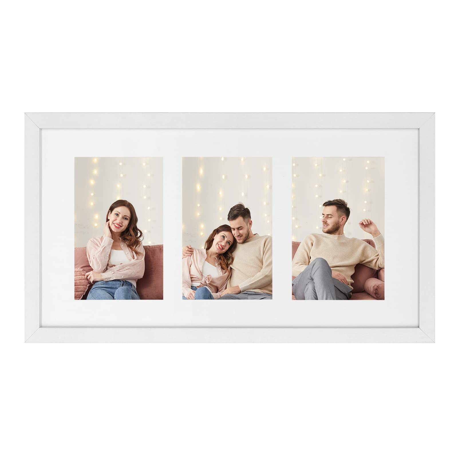 SONGMICS Triple Picture Frame, Photo Frame for Three 10 x 15 cm (4 x 6 ...