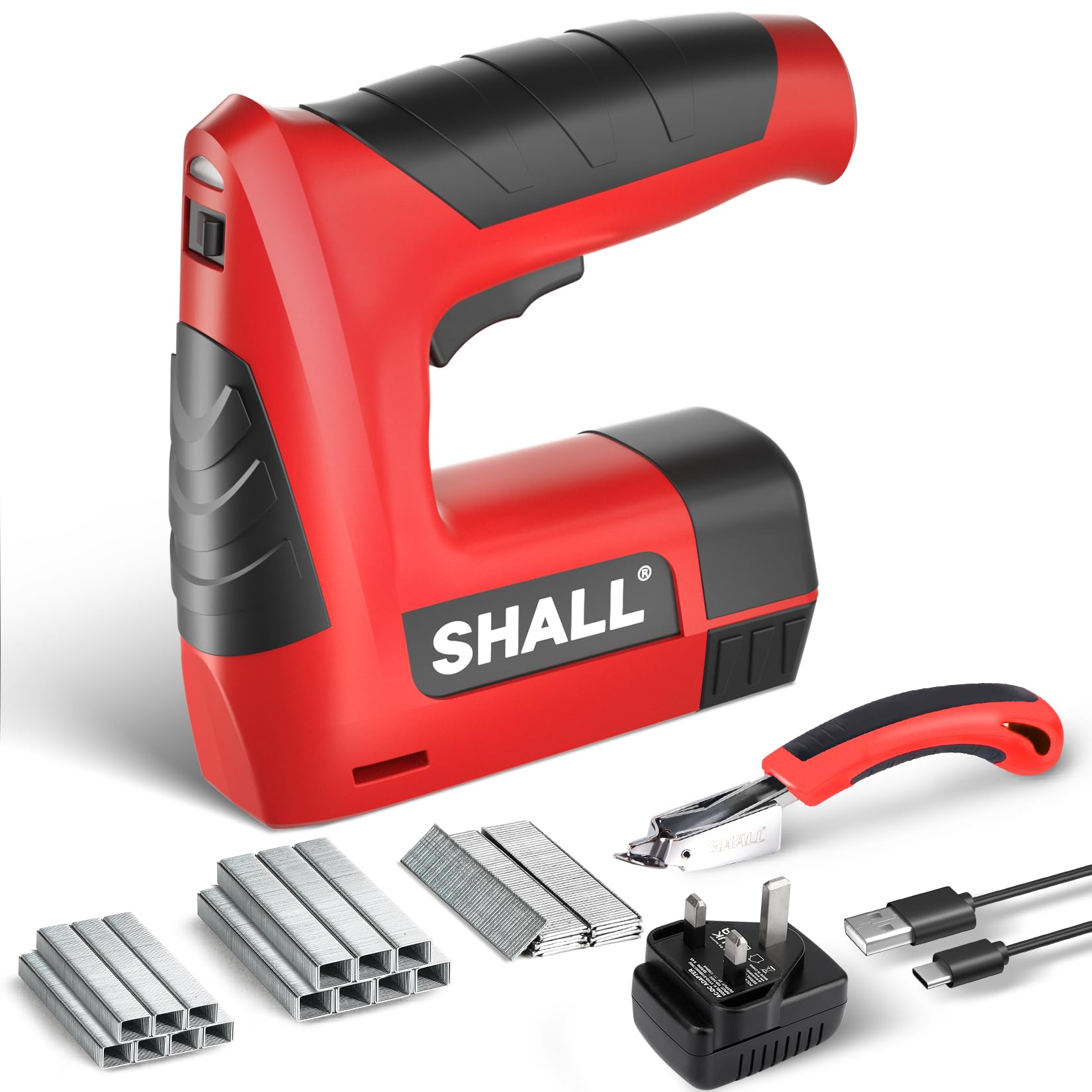 SHALL 4V Cordless 3in1 Brad Nailer/Stapler Kit, Cordless Decorative ...