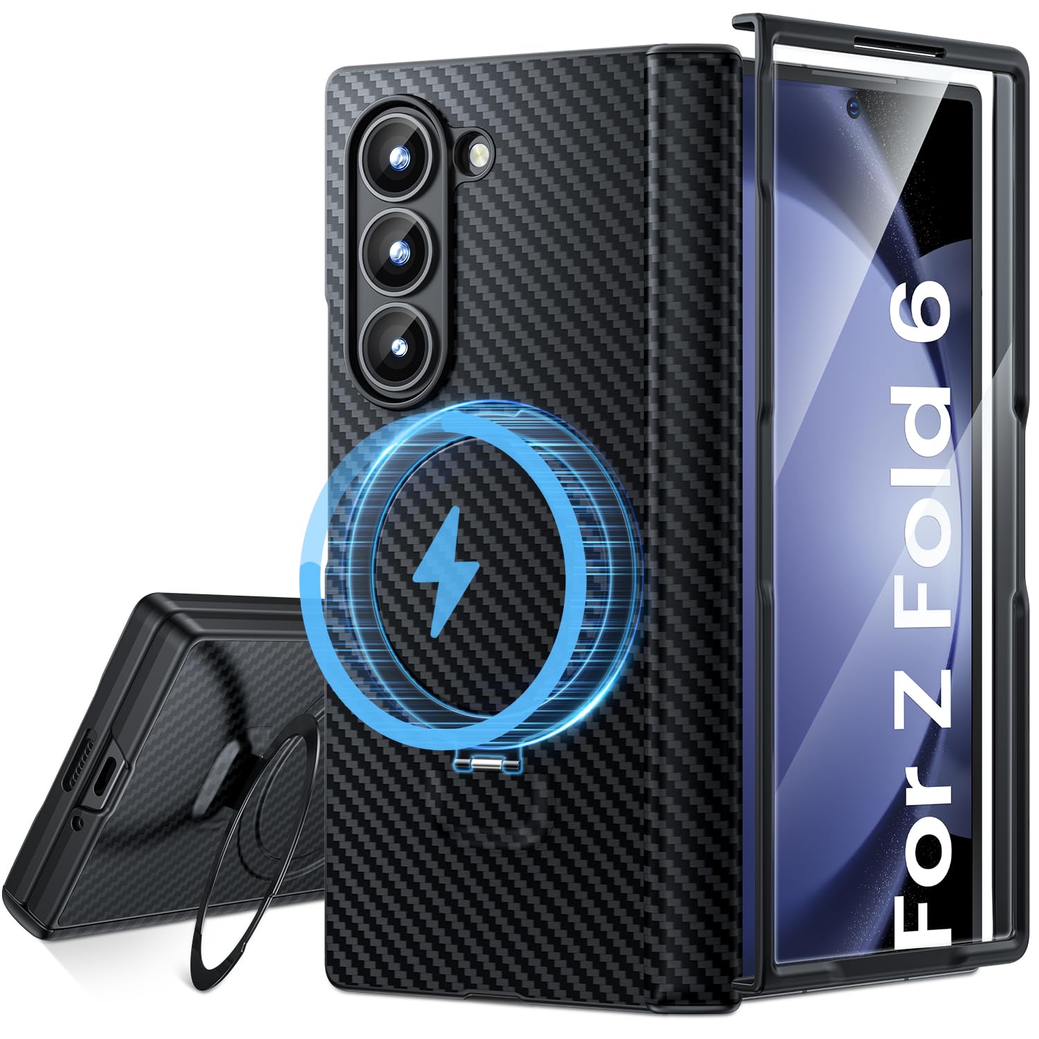 WSKEN for Z Fold 6 Case with Magnetic Stand,Compatible with Magsafe ...