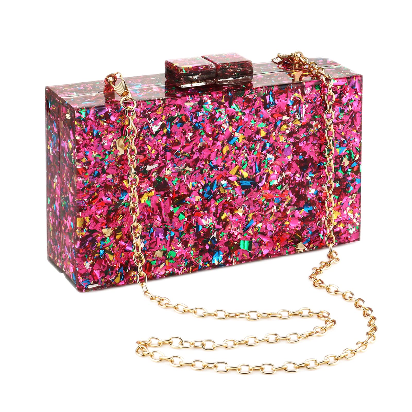 Gelory Acrylic Multicolor Clutch Bag for Women Handbags Evening ...