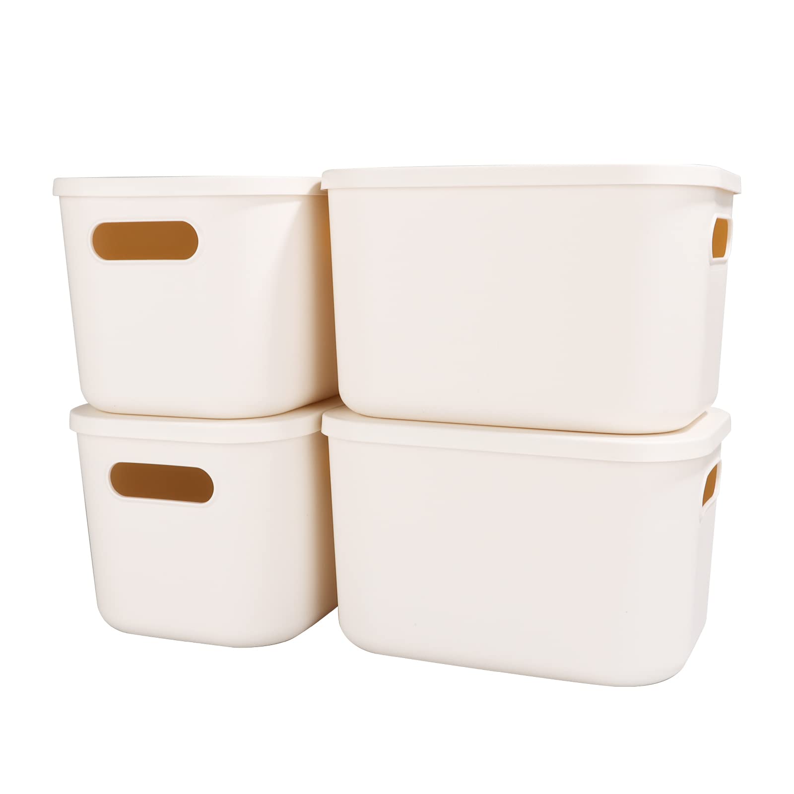YOUNTHYE 4PCS Plastic Storage Baskets, 25x18x15.6CM Plastic Storage ...