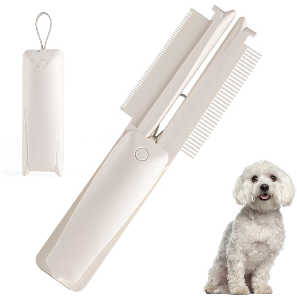 1 Pcs Deshedding and Dematting Comb 2 Sided Foldable Pet Grooming Brush ...