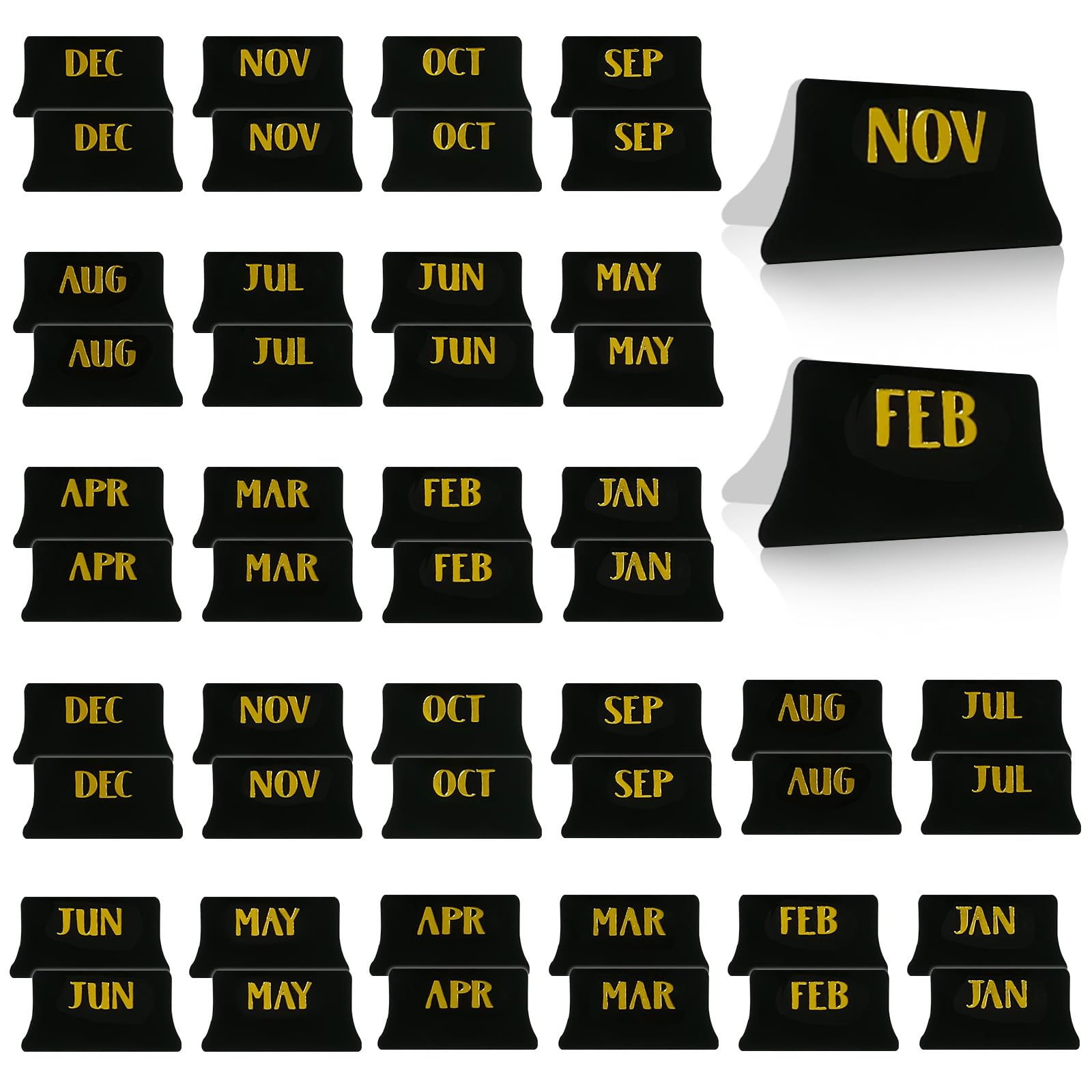 NEWEST 48 Pieces Monthly Tabs Calendar Stickers, Adhesive Month Tabs ...