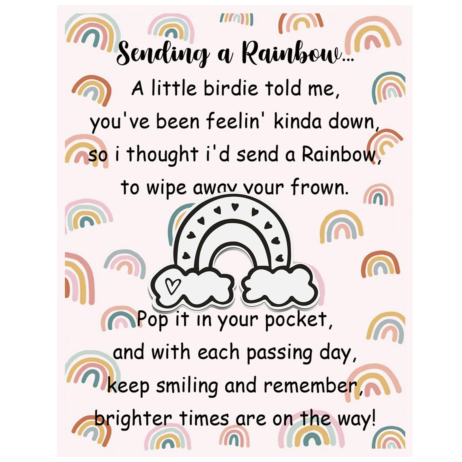 Rainbow Token Thinking of You Gift Pocket Hug Rainbow Card Gift Keep ...