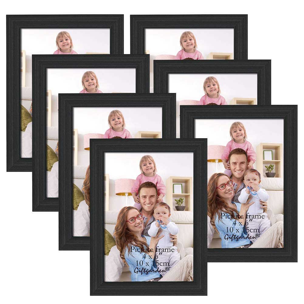 Giftgarden 6x4 Photo Frames Black Picture Frames for Tabletop or Wall ...