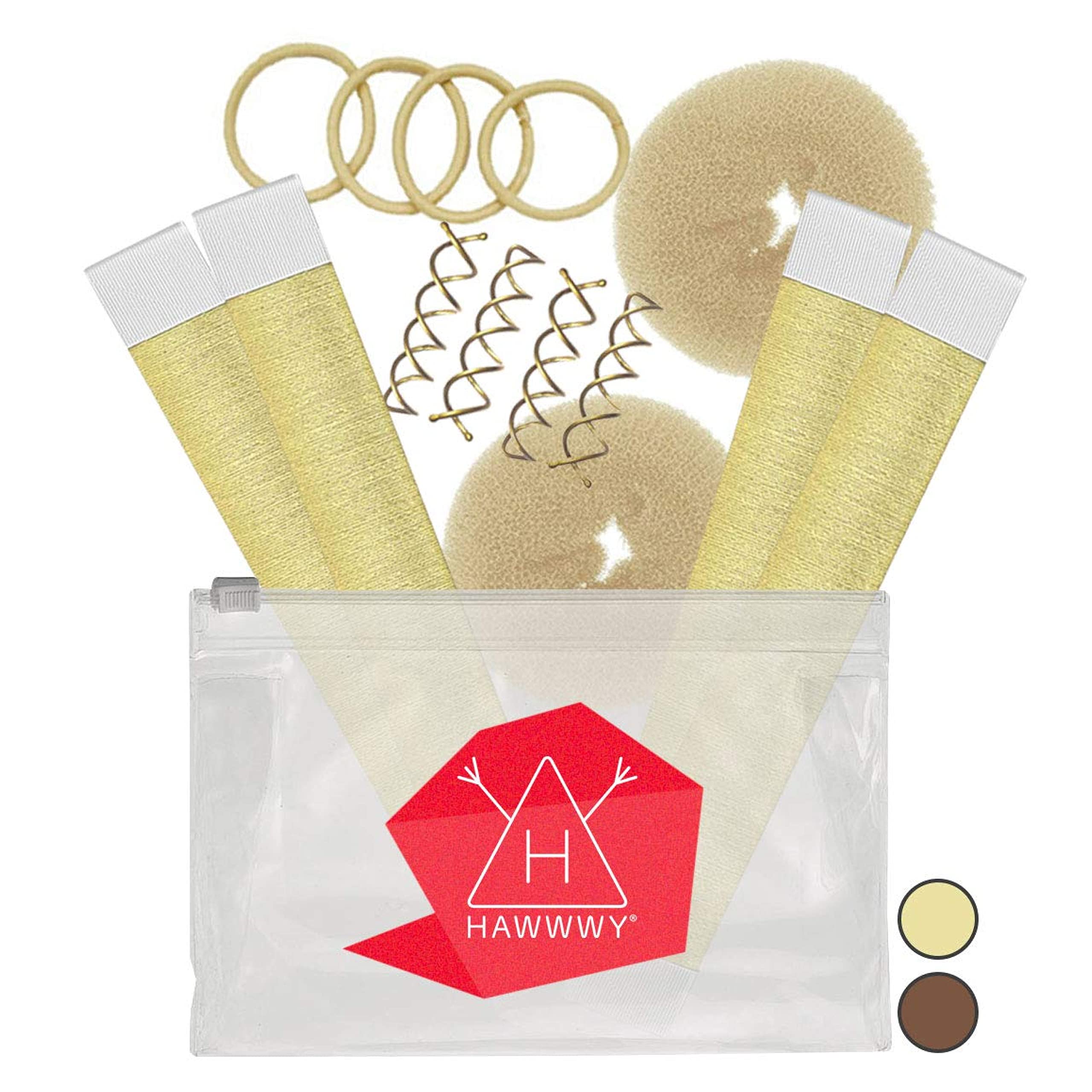 Hawwwy 12-Piece Hair Bun Maker Kit - Donut Bun Accessories for Updos ...