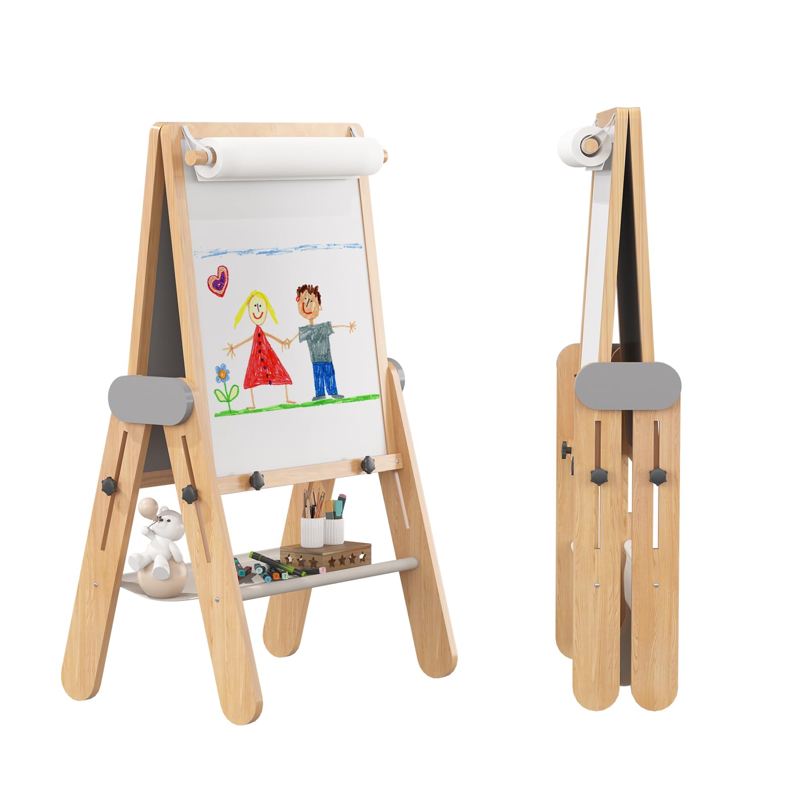 BanaSuper Foldable Kids Easel, Height Adjustable Painting Easel for Toddlers, Double-Sided ...