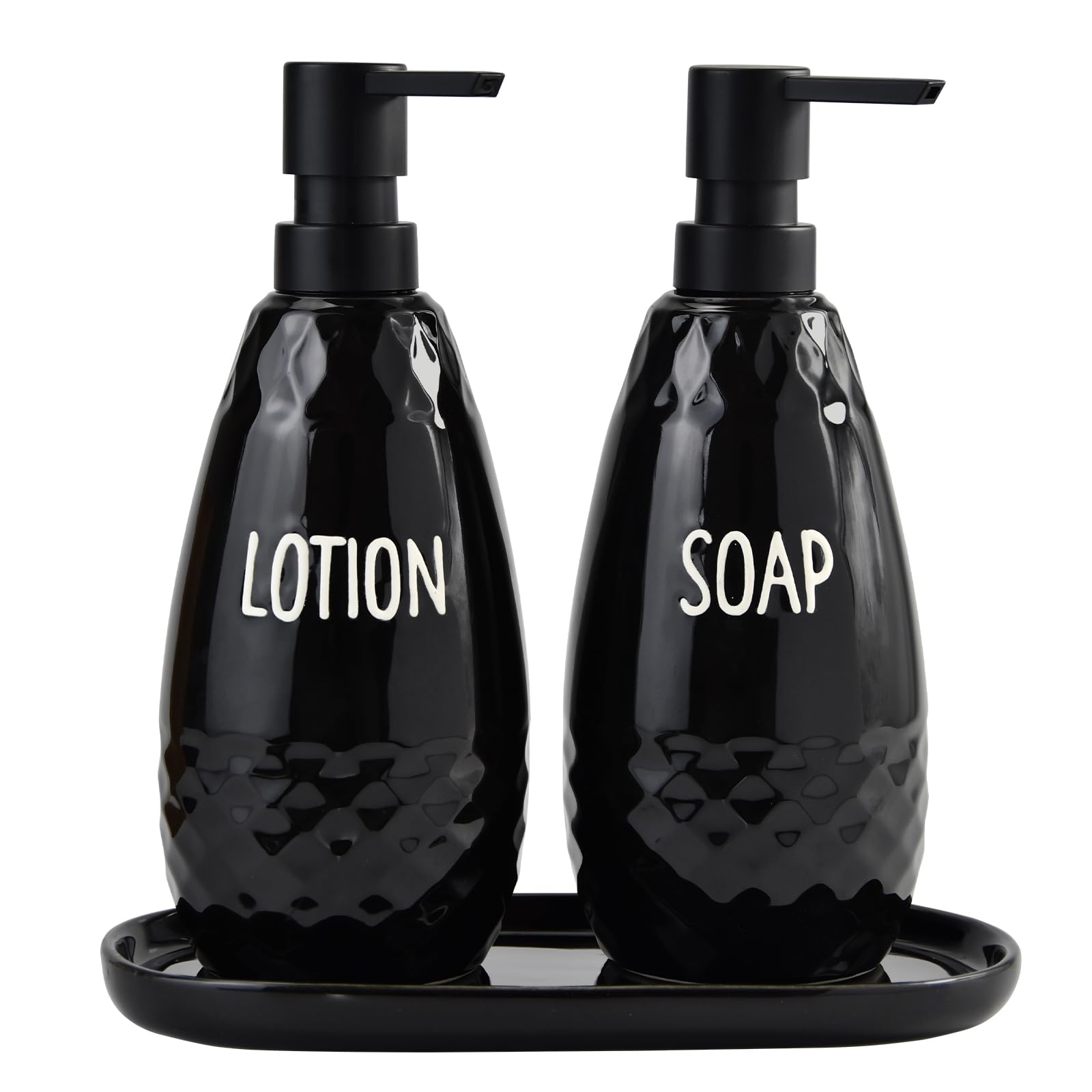 Karisky Soap Dispenser Set, Ceramic Hand Soap and Lotion Dispenser with ...