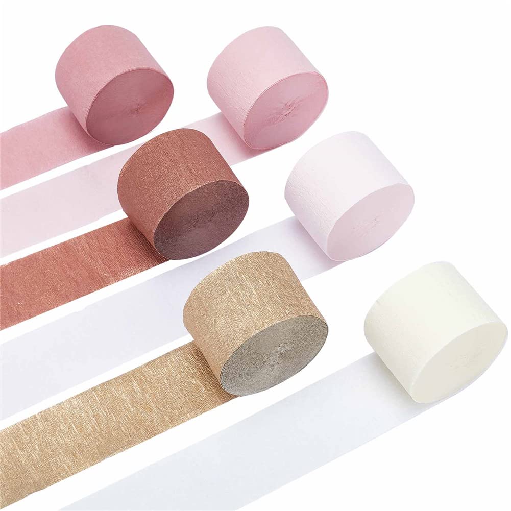 CRASPIRE Crepe Paper Streamers 12 Rolls Crepe Streamers Paper in 6 ...