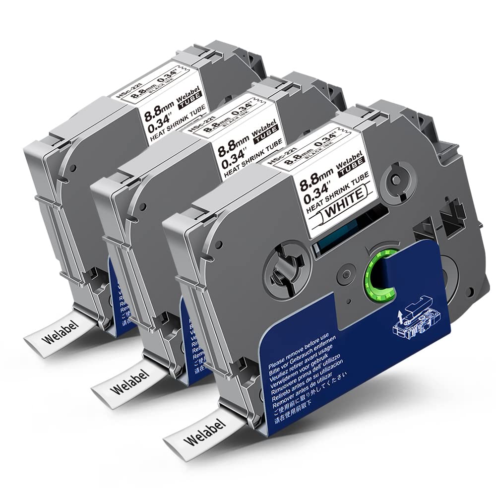 Welabel 3X Compatible Brother P-Touch Heat Shrink Tube Label Tape 5.8mm ...