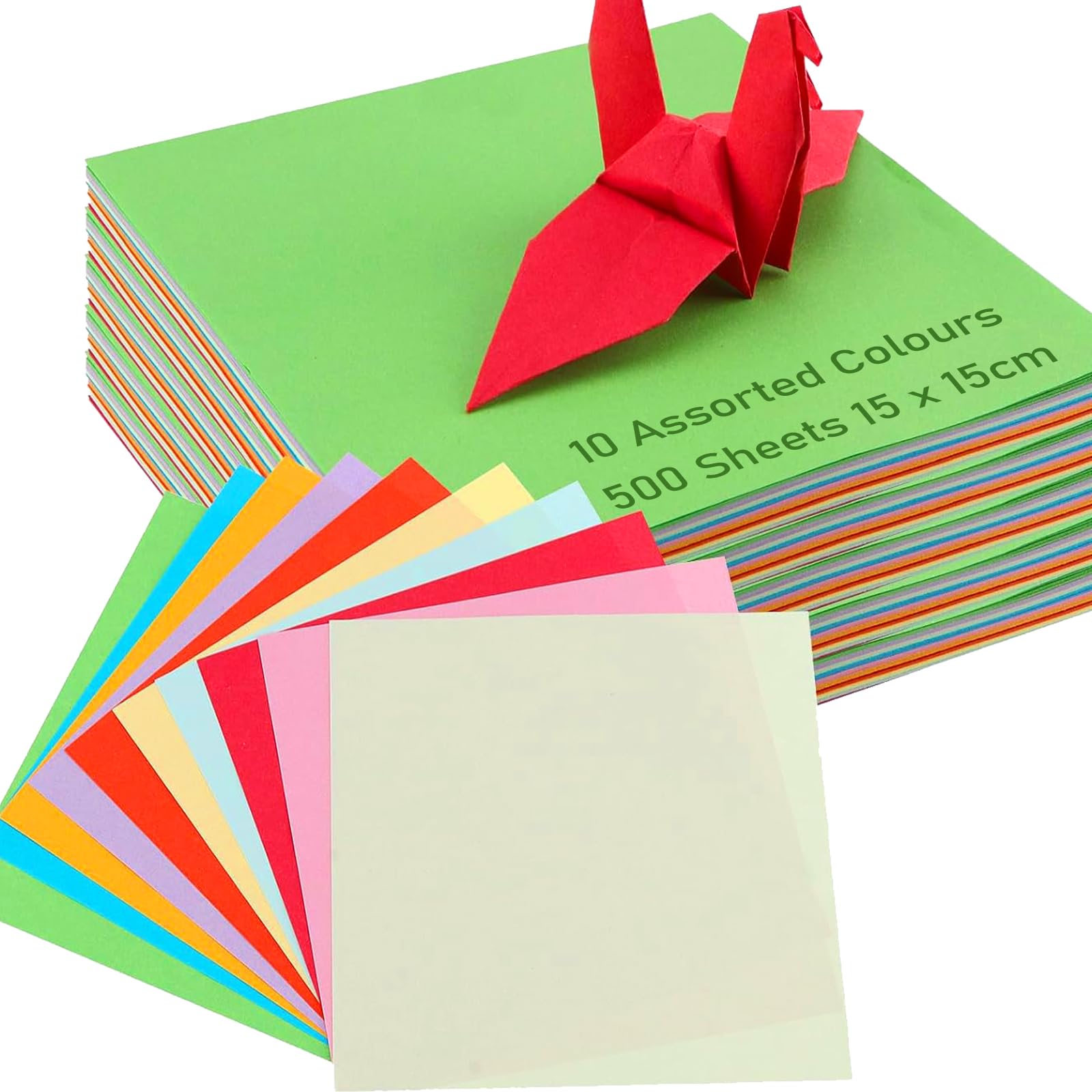 MAHIONG 500 Sheets Origami Paper, 70gsm Thick Coloured Paper, 10 ...