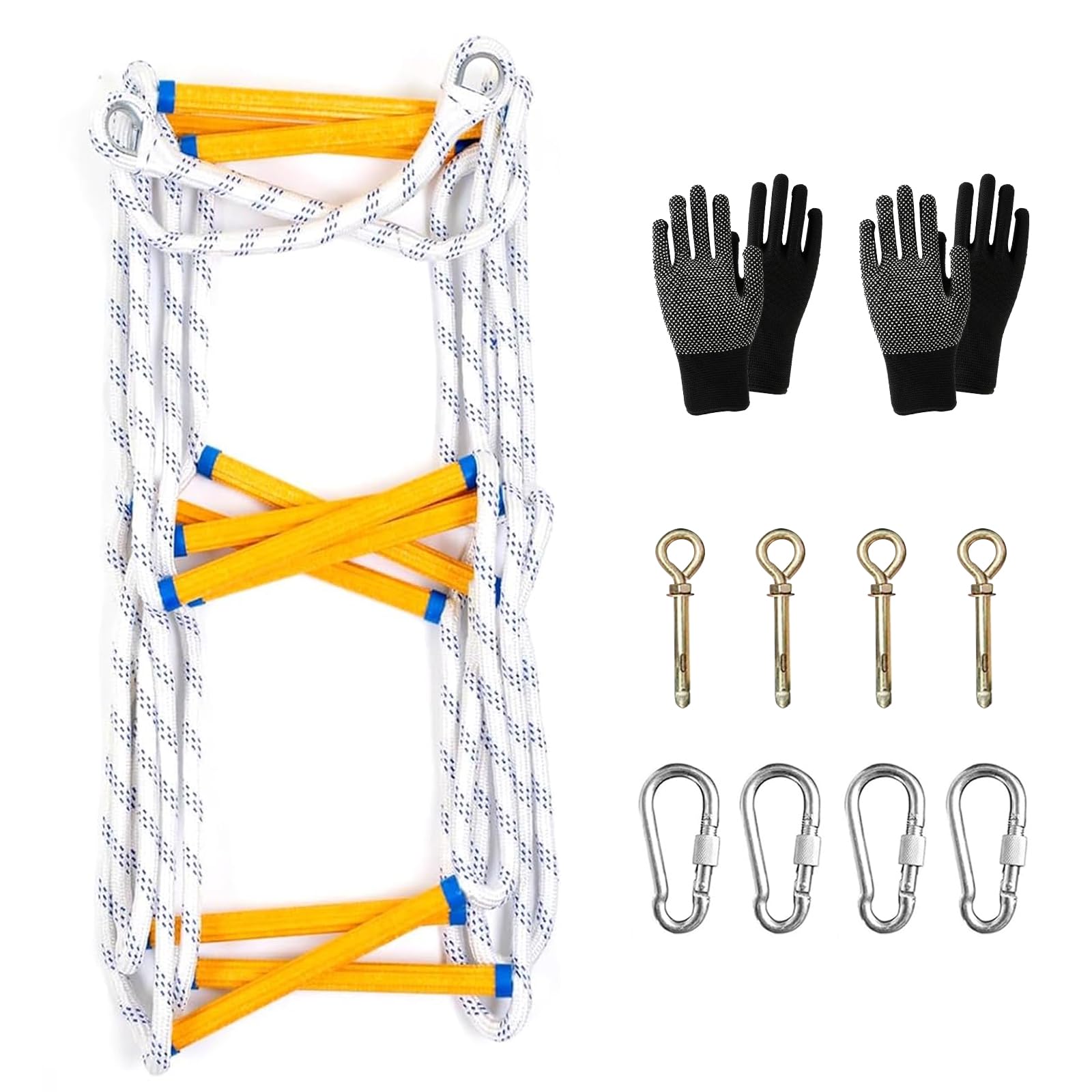 Fire Escape Rope Ladder, Emergency Safety Portable Climbing Rescue Rope ...