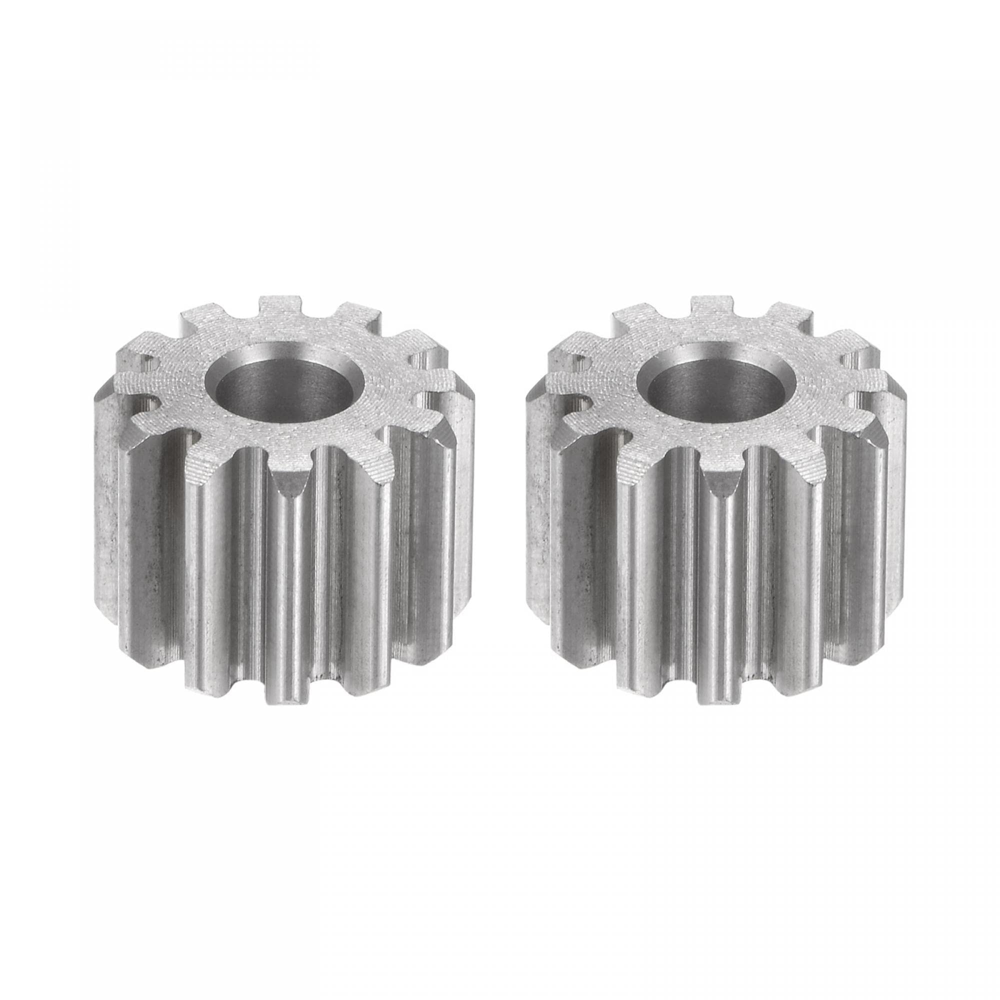 sourcing map 2pcs Flat Spur Pinion Gear 5mm Bore 12T Mod 1 Stainless Steel Spur Diff ...