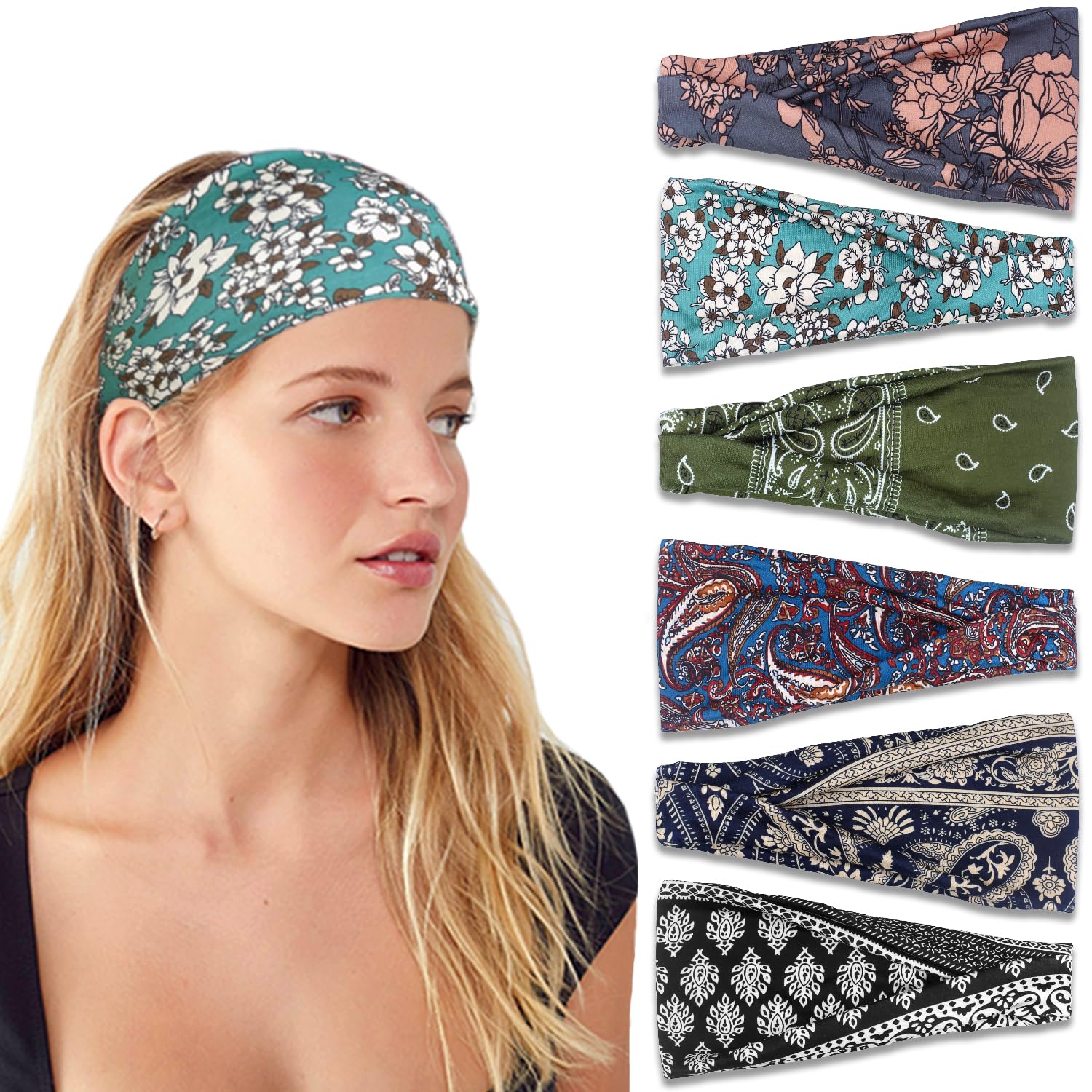 VENUSTE Headbands for Women's Hair, Boho Knotted Head Bands for Adult ...