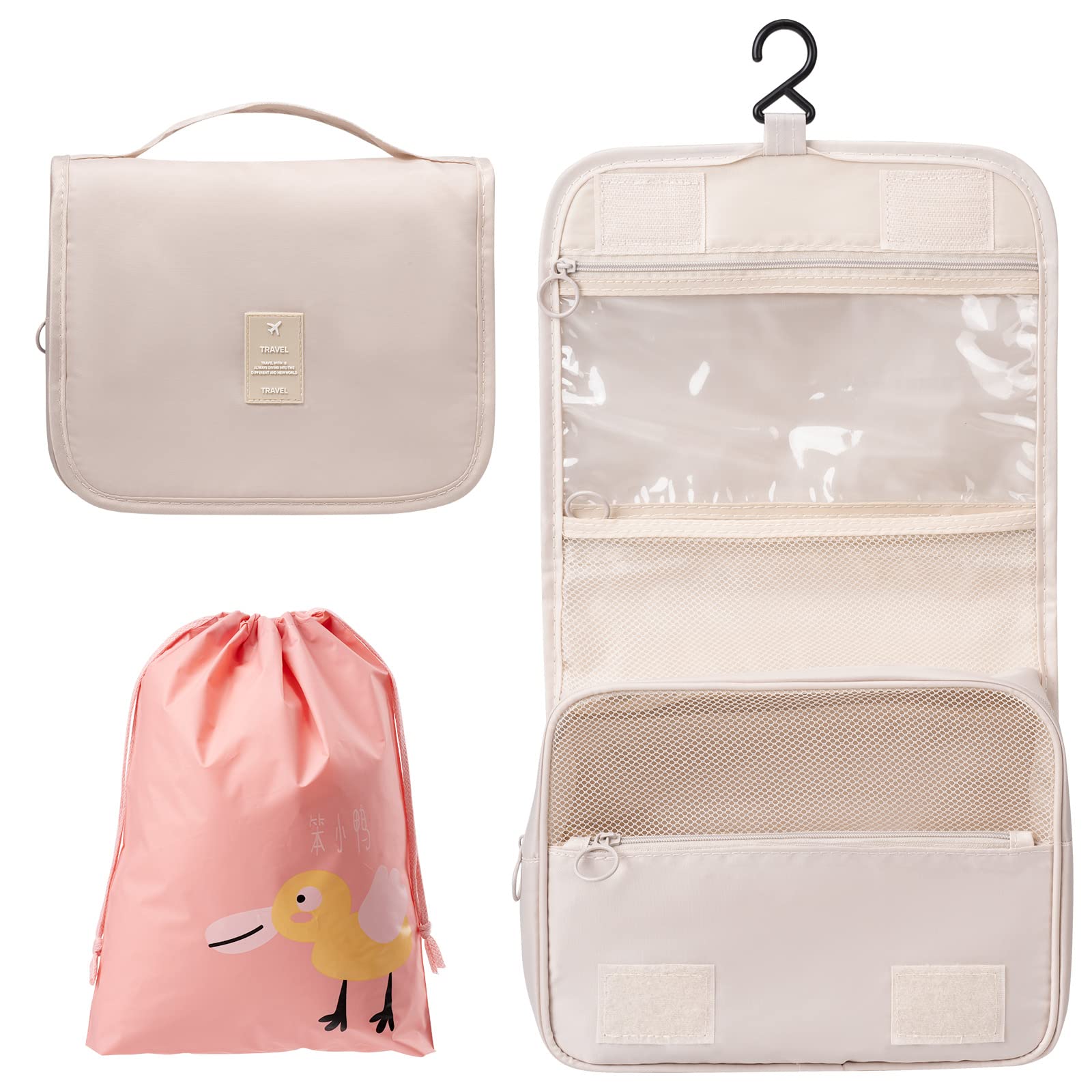 OrgaWise Travel Toiletry Bag Hanging Wash Bag Portable Women Girls ...