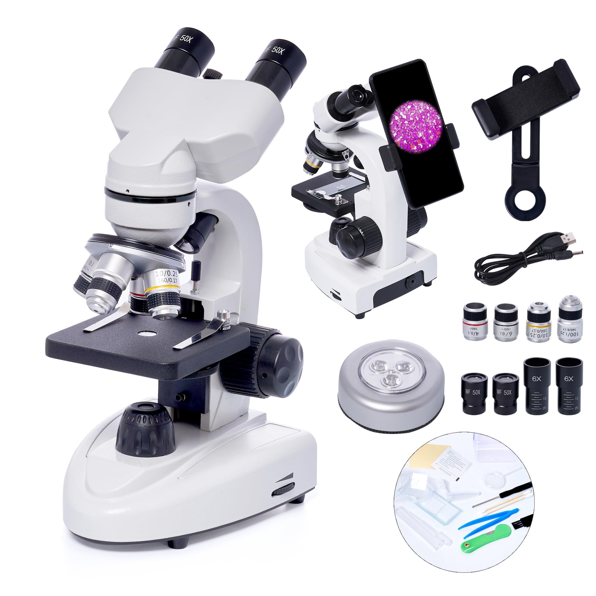 Binocular Microscopes, 200X-5,000X Compound Biological Microscopes With ...