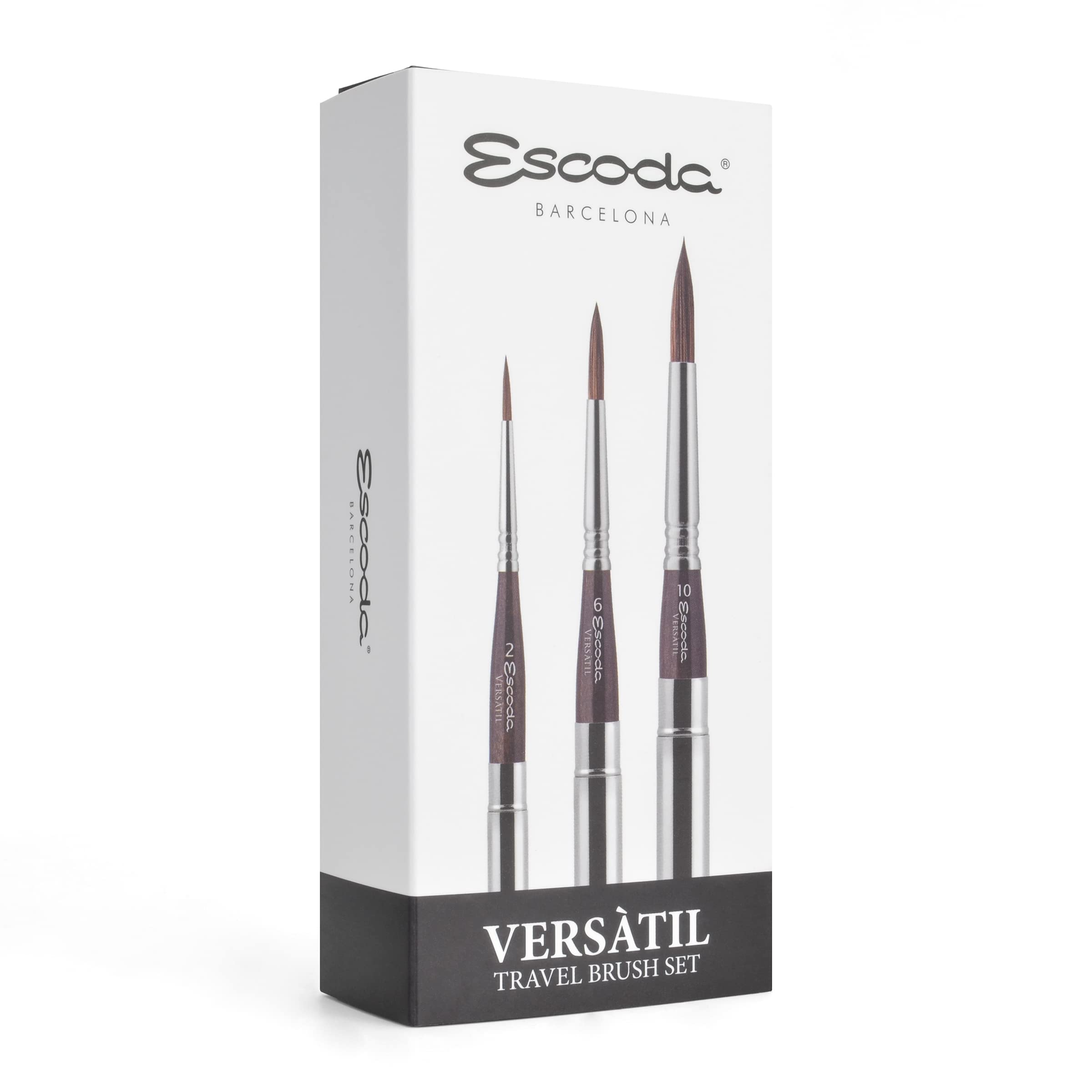 ESCODA Set 3 Watercolor Brushes - Versàtil Professional Travel Set Kolinsky Synthetic Hair ...