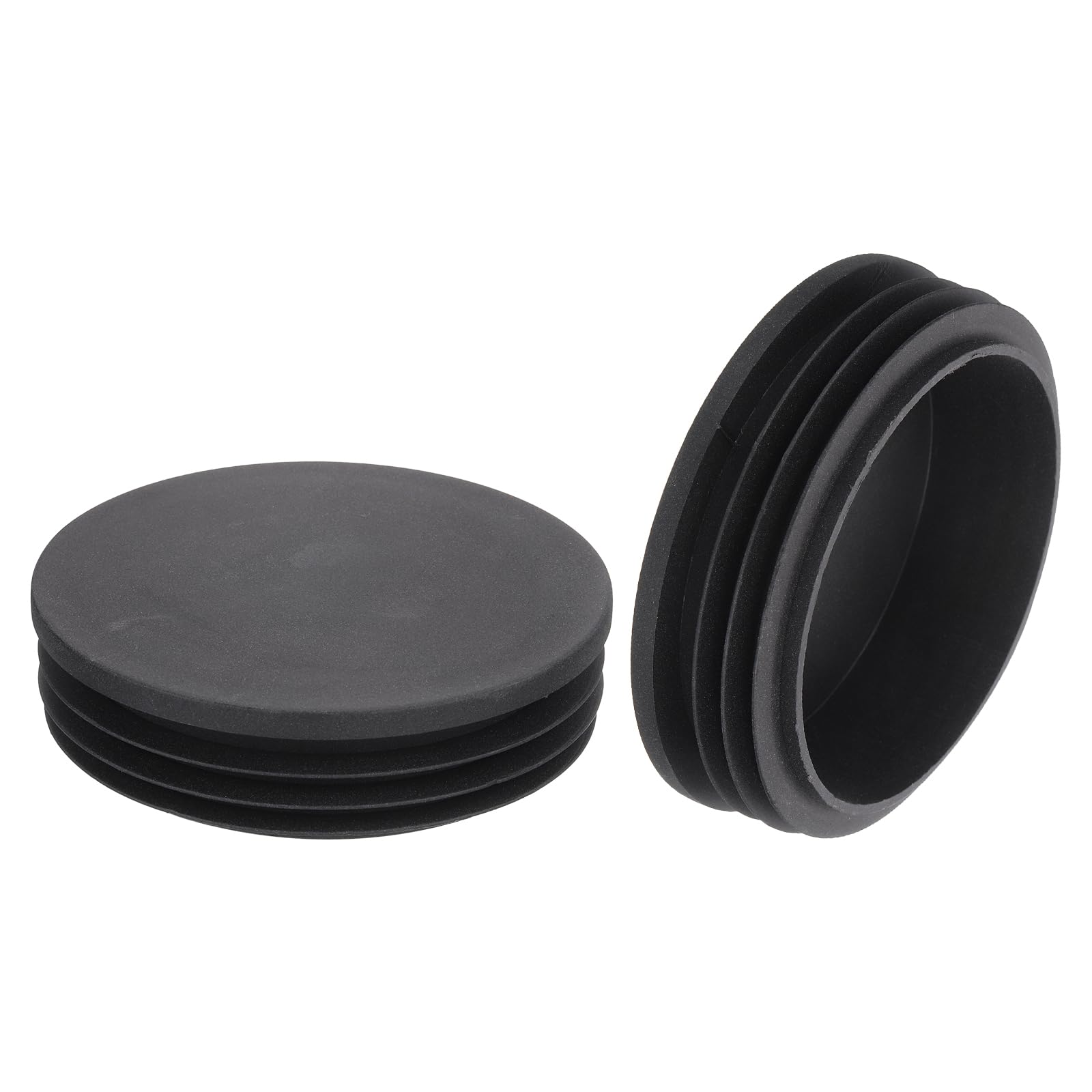 sourcing map 2 Pcs Round Plastic Plug, Black Tubing End Cap Plugs ...