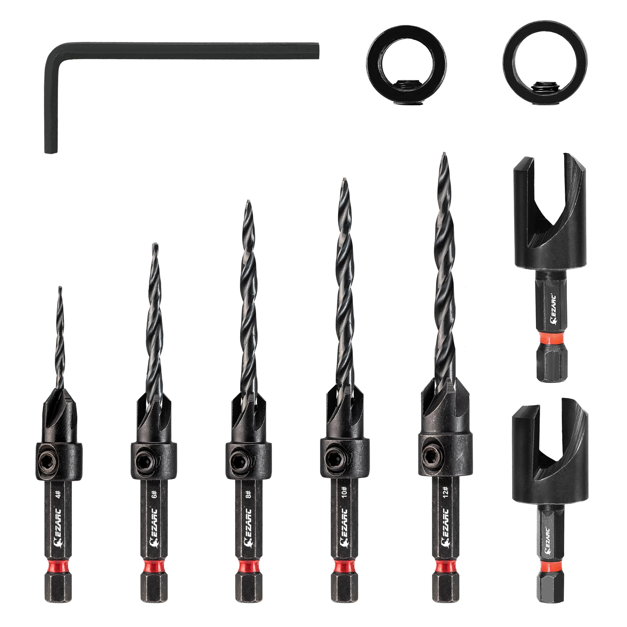 EZARC Countersink Drill Bit Set 10pcs, 5Pcs Tapered Countersink Drill ...