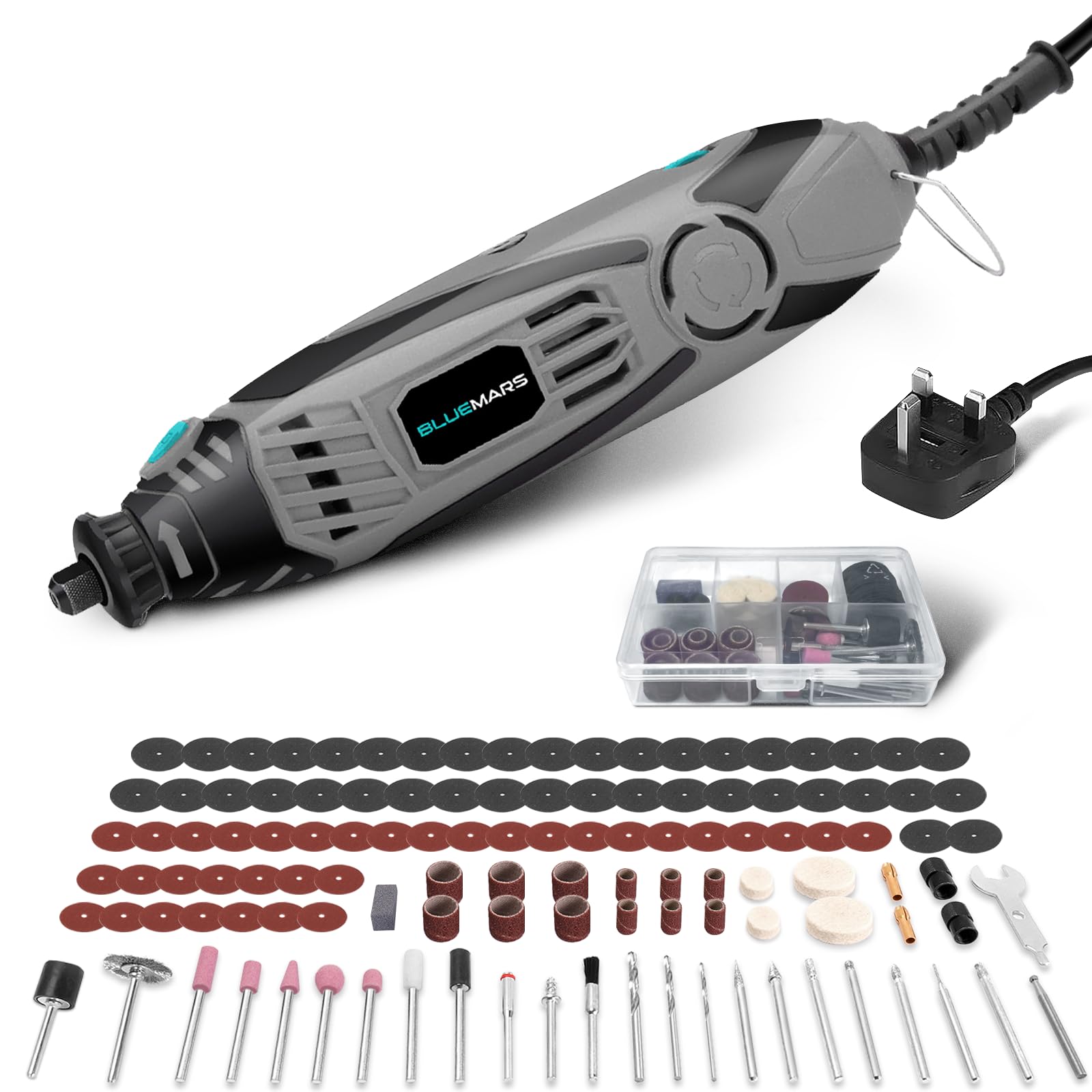 Bluemars 150W Powerful Rotary Multi Tool Sets,Variable Speed (10000 ...