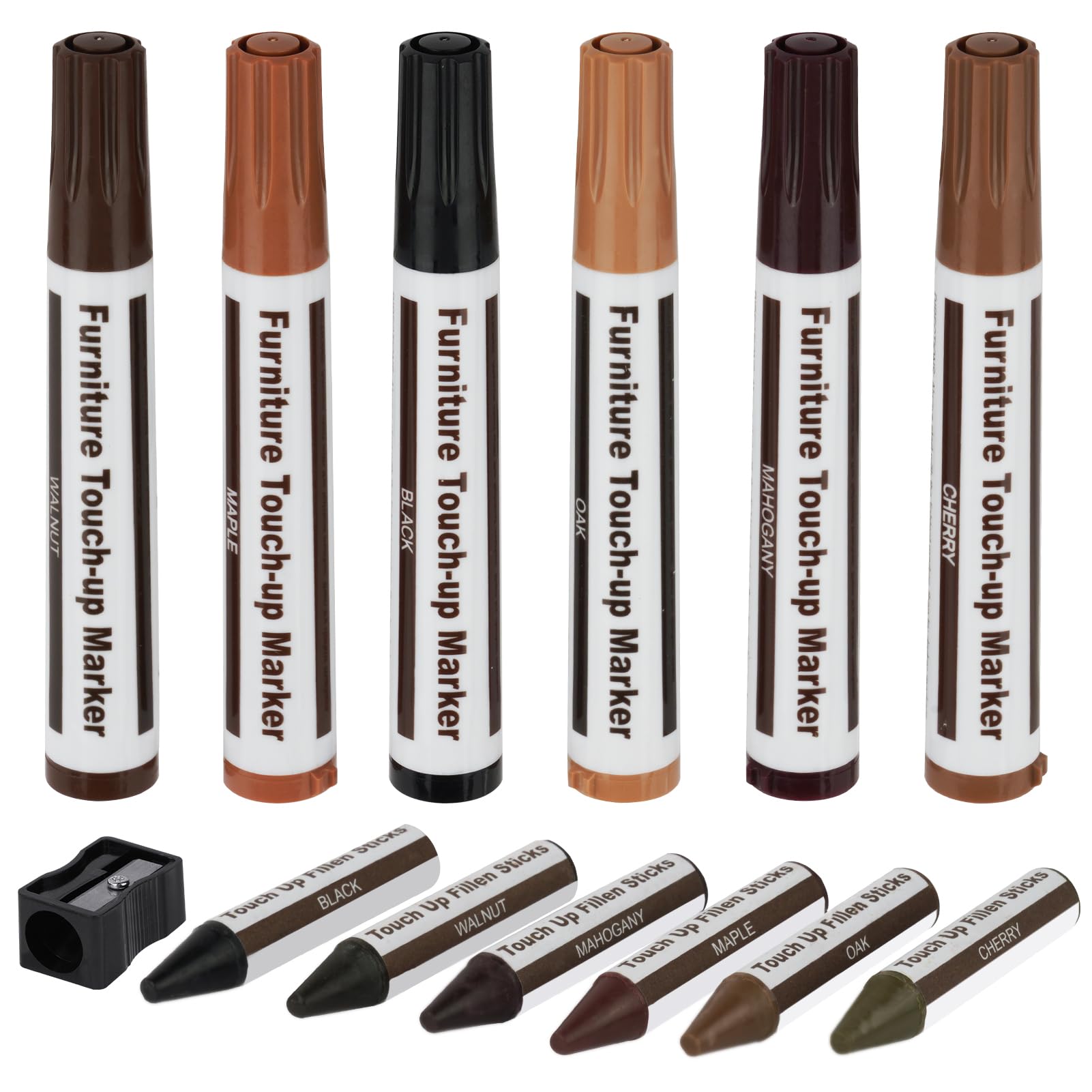 ACWOO Furniture Repair Kit Wood Markers Wax Sticks, 13PCS Multicolor ...