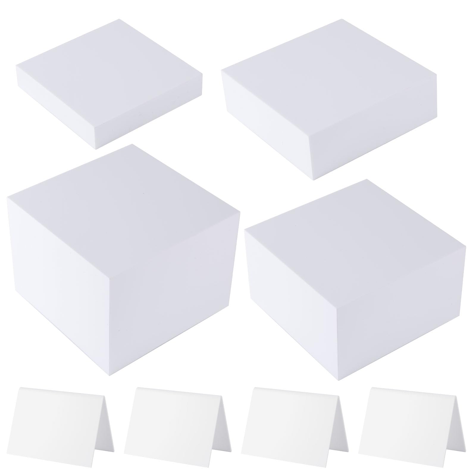 PEUTIER 4pcs White Buffet Risers and Stands for Food, Acrylic Food ...