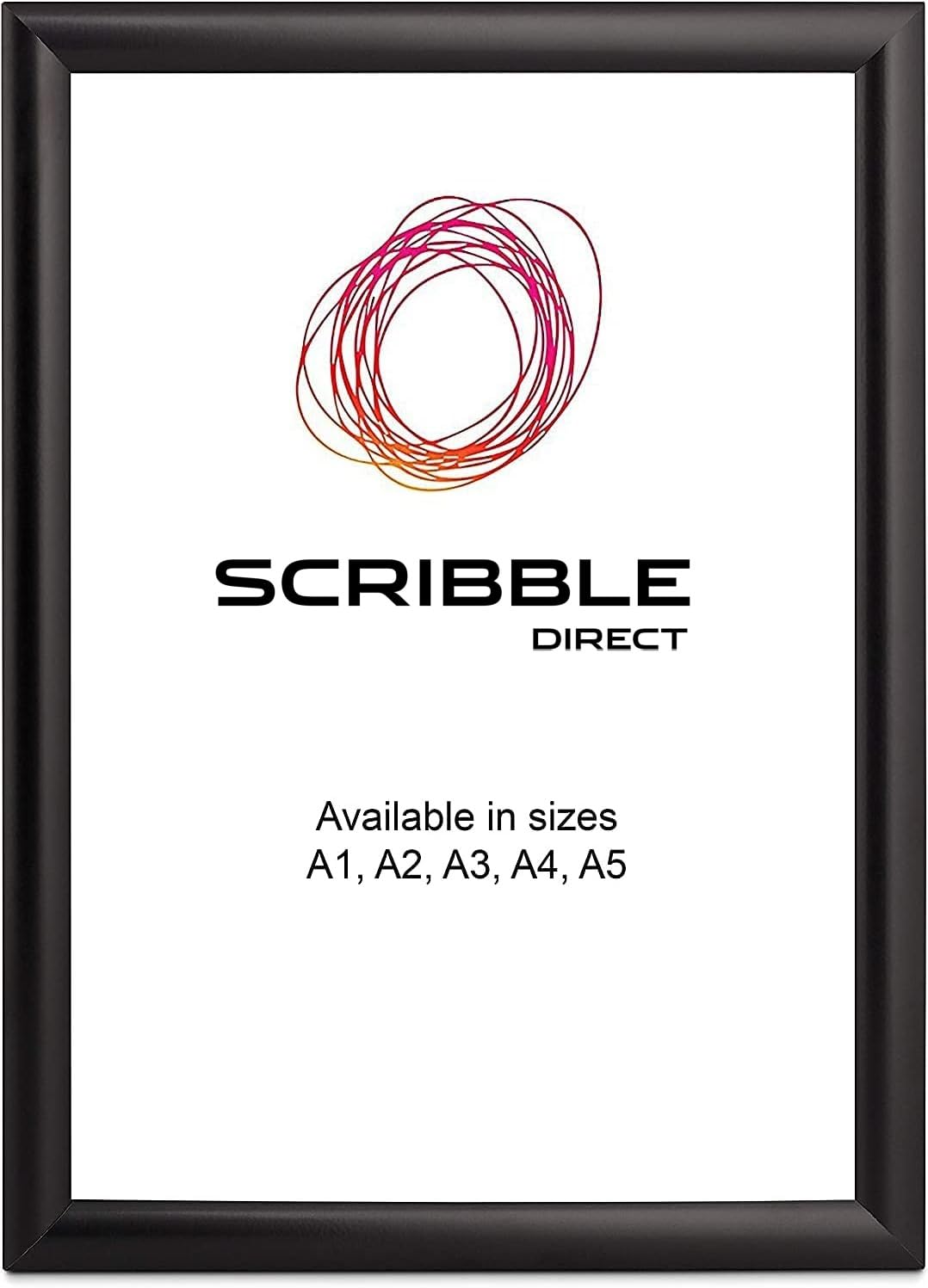 Scribble Direct A2 Black Snap Frame. Poster/Certificate Clip Frame, Anodised Front Opening 25mm ...