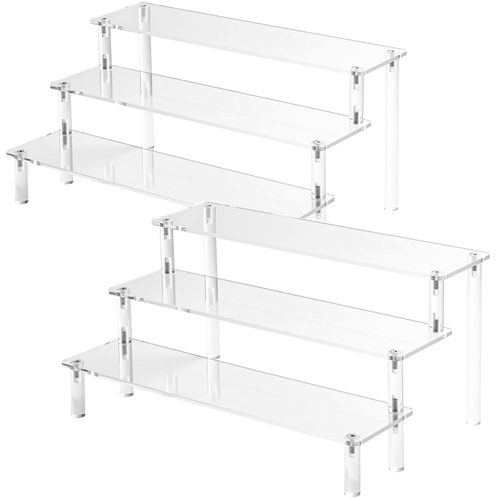 MUXHEL 2PCS 3 Tier Acrylic Display Stand, Clear Perfume Stand Organiser ...