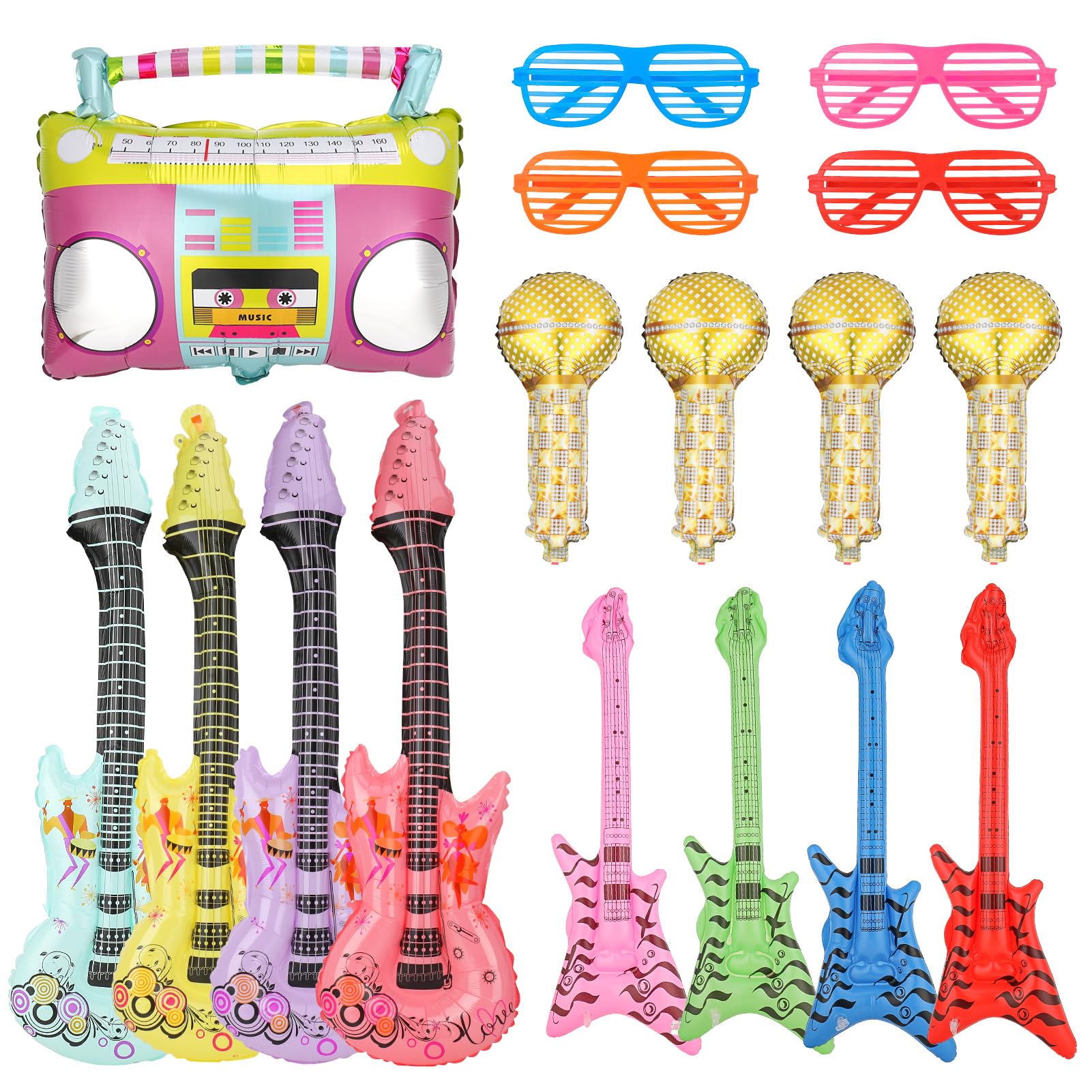 saerryor 17Pcs Inflatable Party Props,Inflatable Instruments for ...