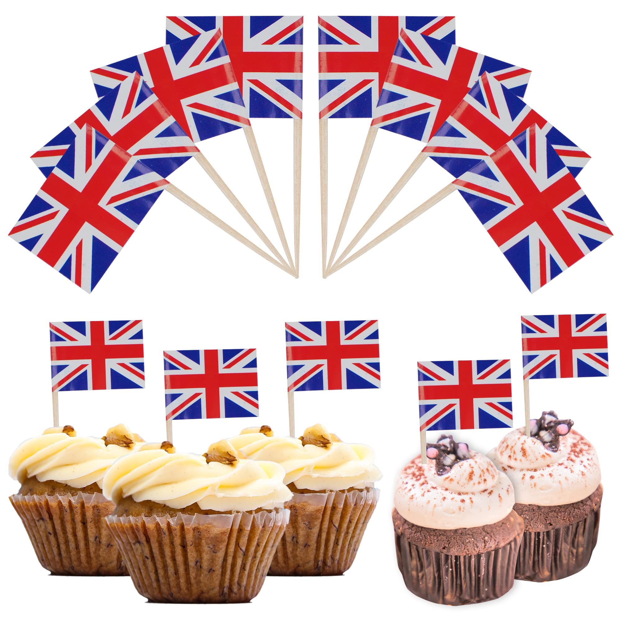 Gydandir 200pcs Union Jack Toothpicks Jubilee Cake Decorations British ...
