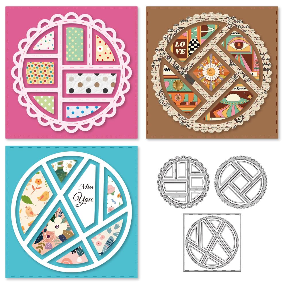 DELORIGIN Round Splicing Frames Cutting Dies Card Making Die Borders ...