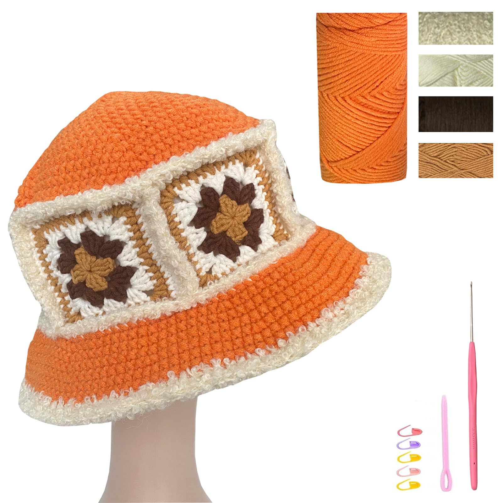 LEEJOPO Fisherman Hat Crochet Kit for Beginners Crochet Kit with Step ...