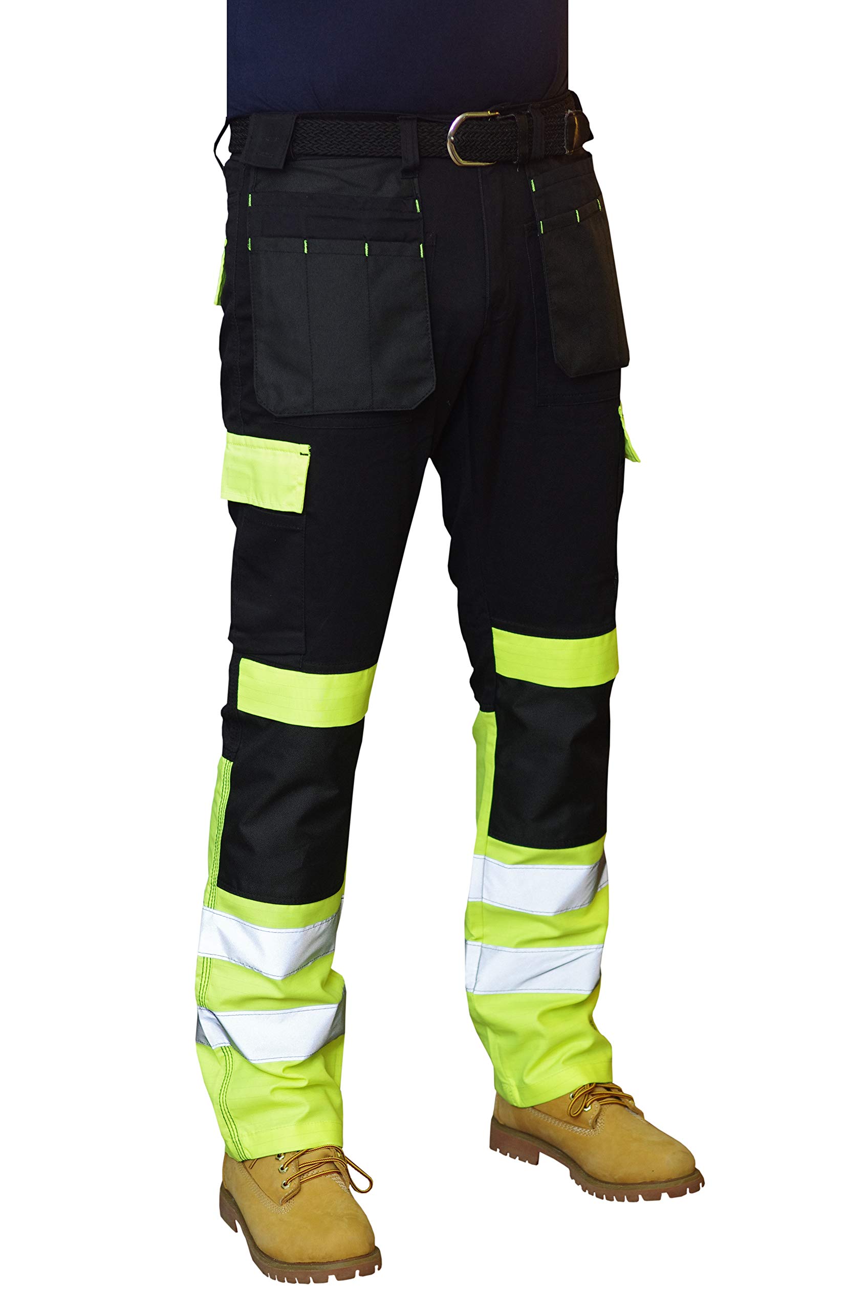 Prime Mens Work Trousers Reflective Tape Cargo Combat Army Trousers (1 ...