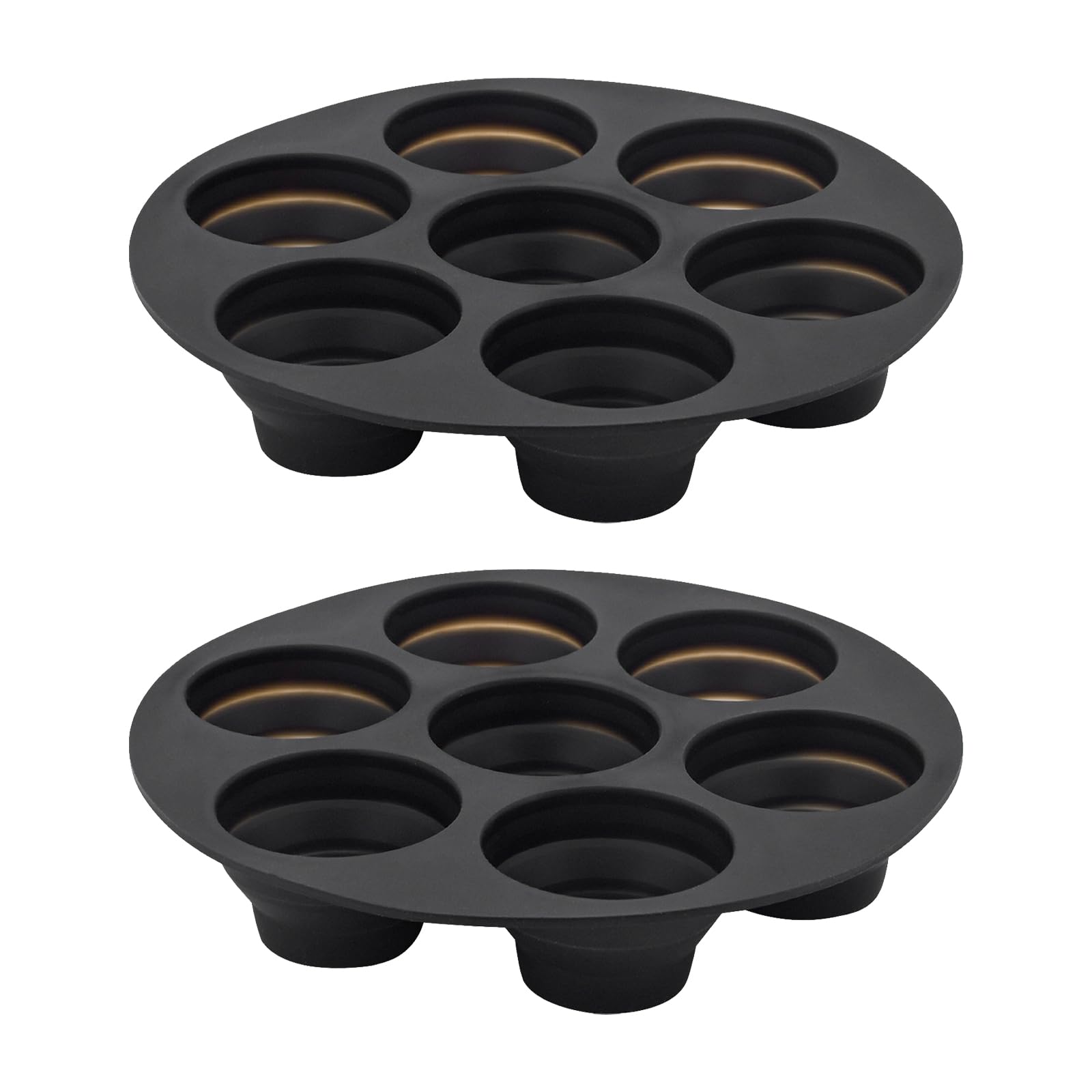 LEBKFT 2 Pack Muffin Tray 7 Cup Silicone Deep Muffins Pan Non-Stick ...