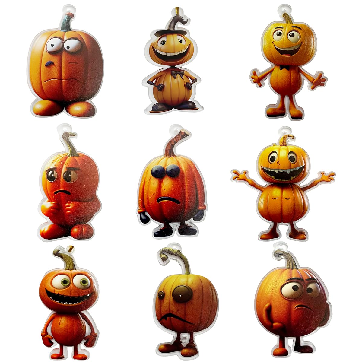 WEISIPU 10Pcs 2D Flat Characters Pumpkin Tree Ornament Halloween Car ...