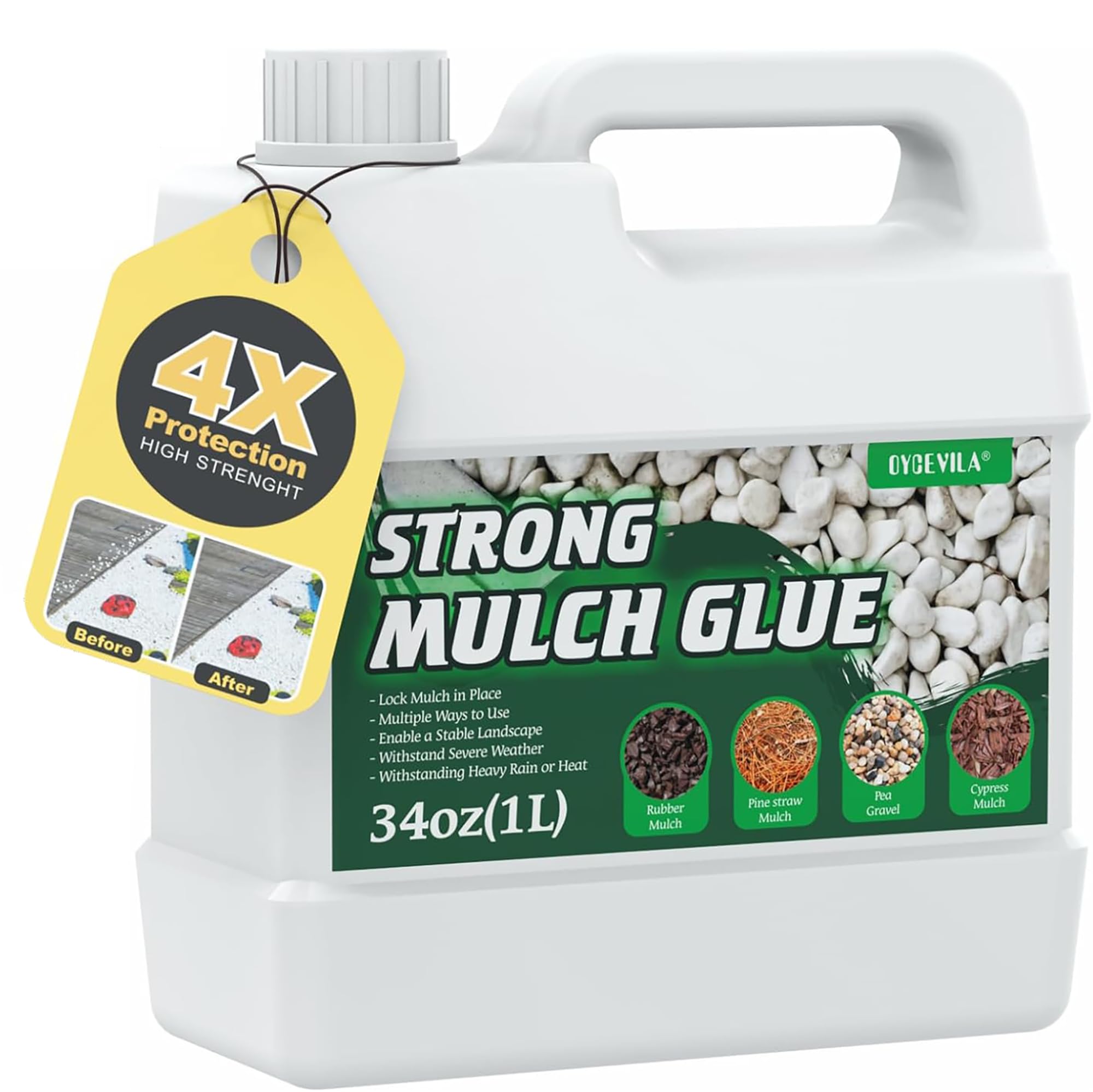 1L Strong Concentrate Mulch Glue, Gravel Binder Mulch Glue, Non-Toxic ...