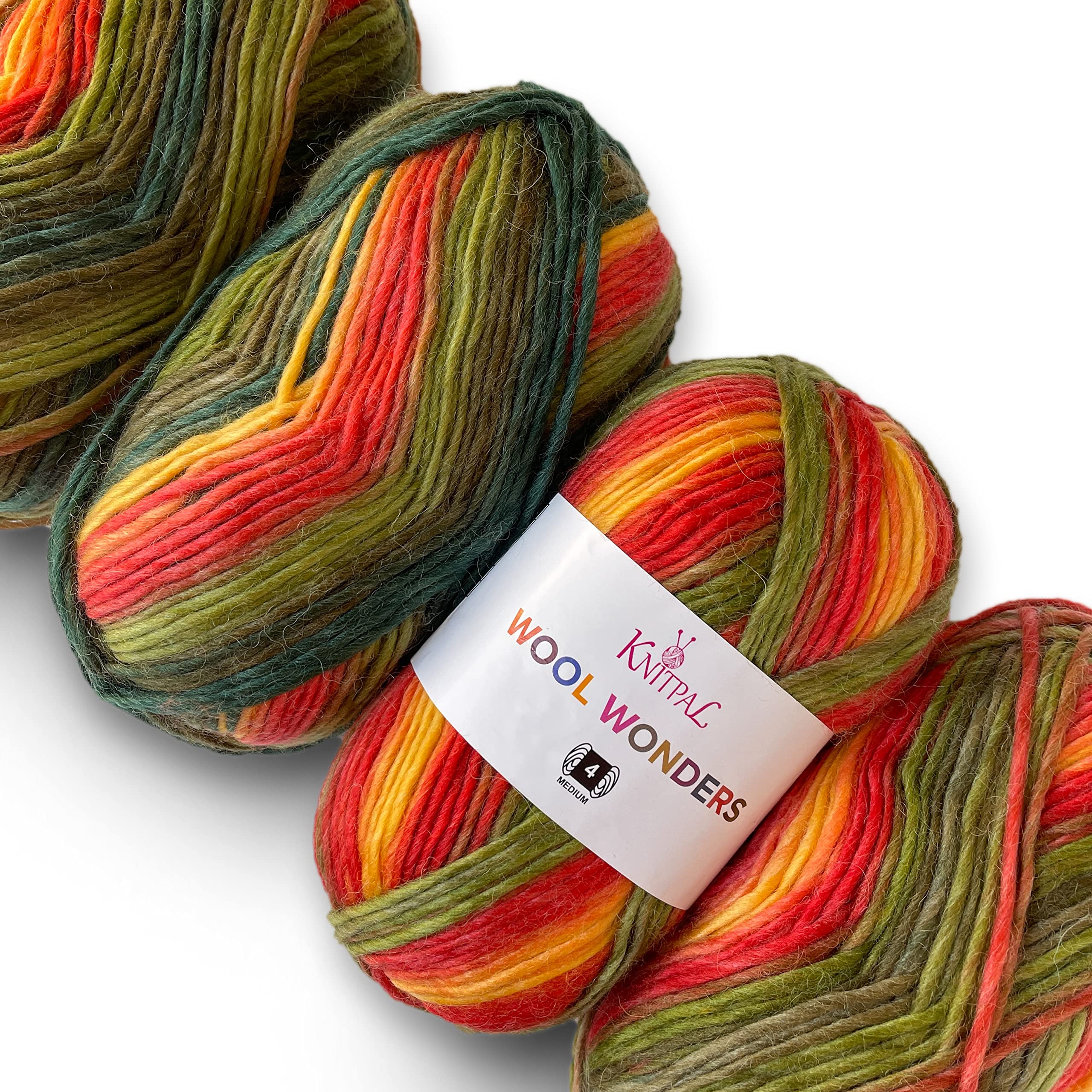 Wool Wonders Variegated Multicolour Medium Heavy Worsted/Aran Weight #4 ...