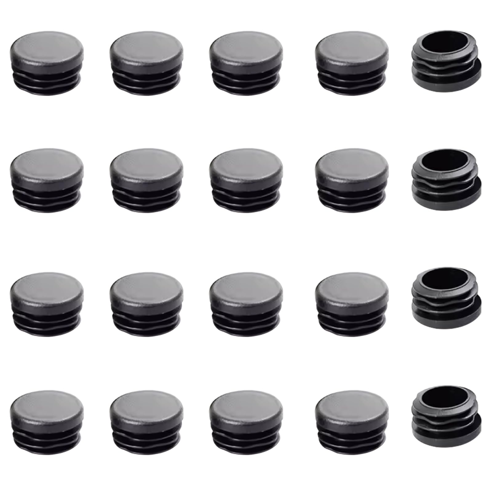 20PCS Round Plastic End Caps,Round Plastic Plugs,50MM Round Chair Leg Pipe Tube Insert Blanking ...