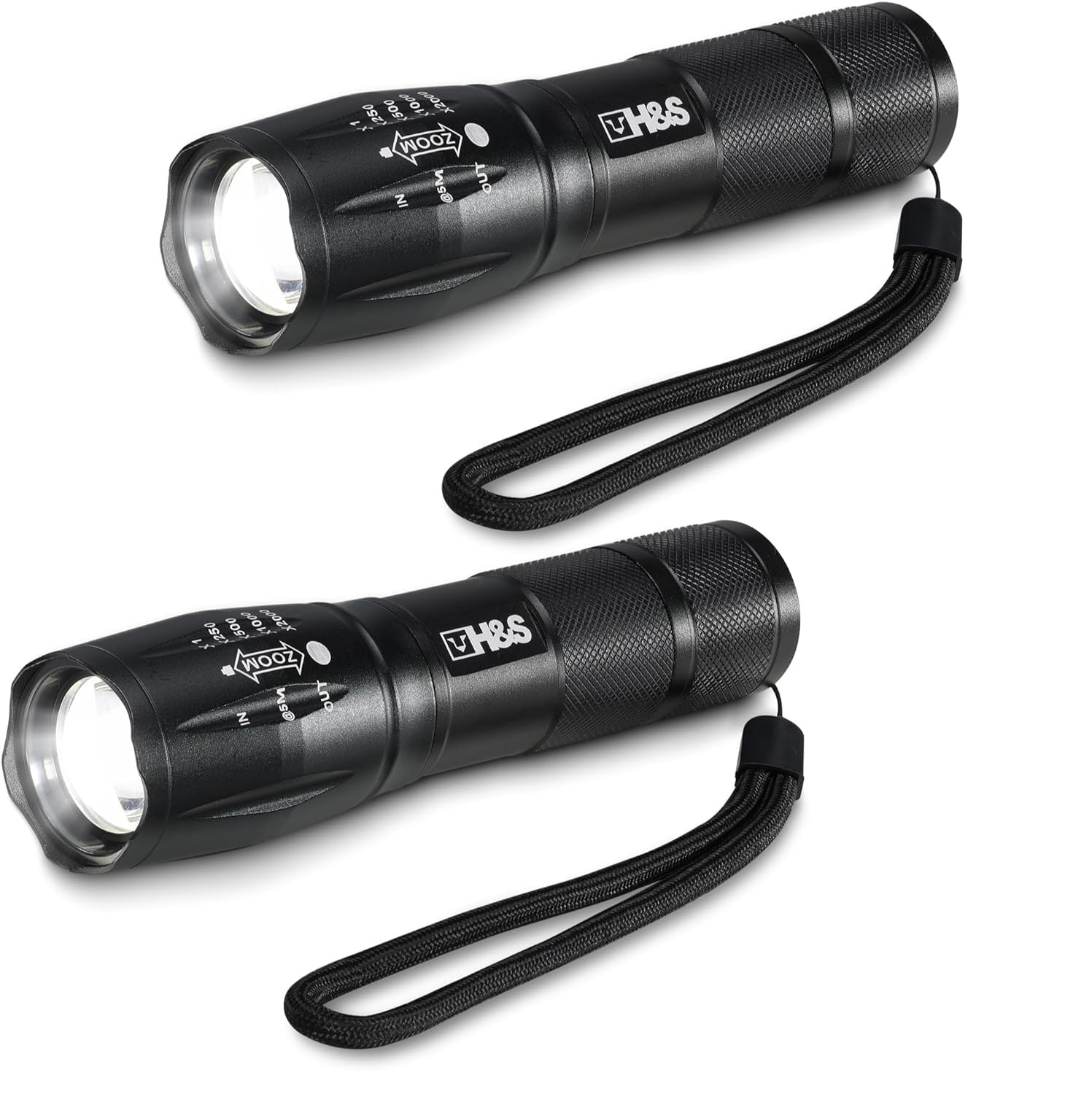 H&S LED Torches Set of 2 - Super Bright Small Torch - Pocket Sized Waterproof Torches Perfect ...