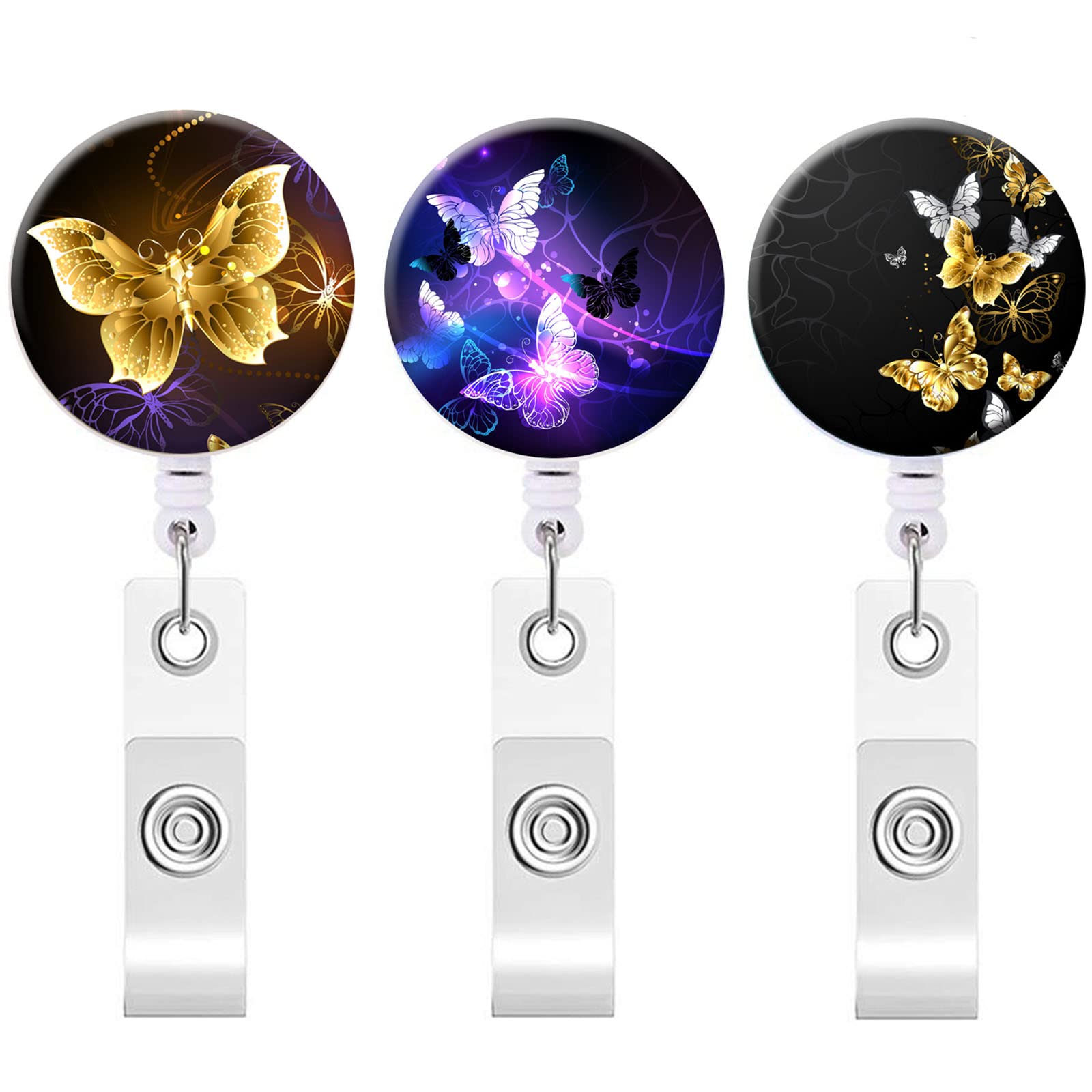 NNAKAPAKA Badge Holder，Retractable ID Badge Clip Badge Reel with ...